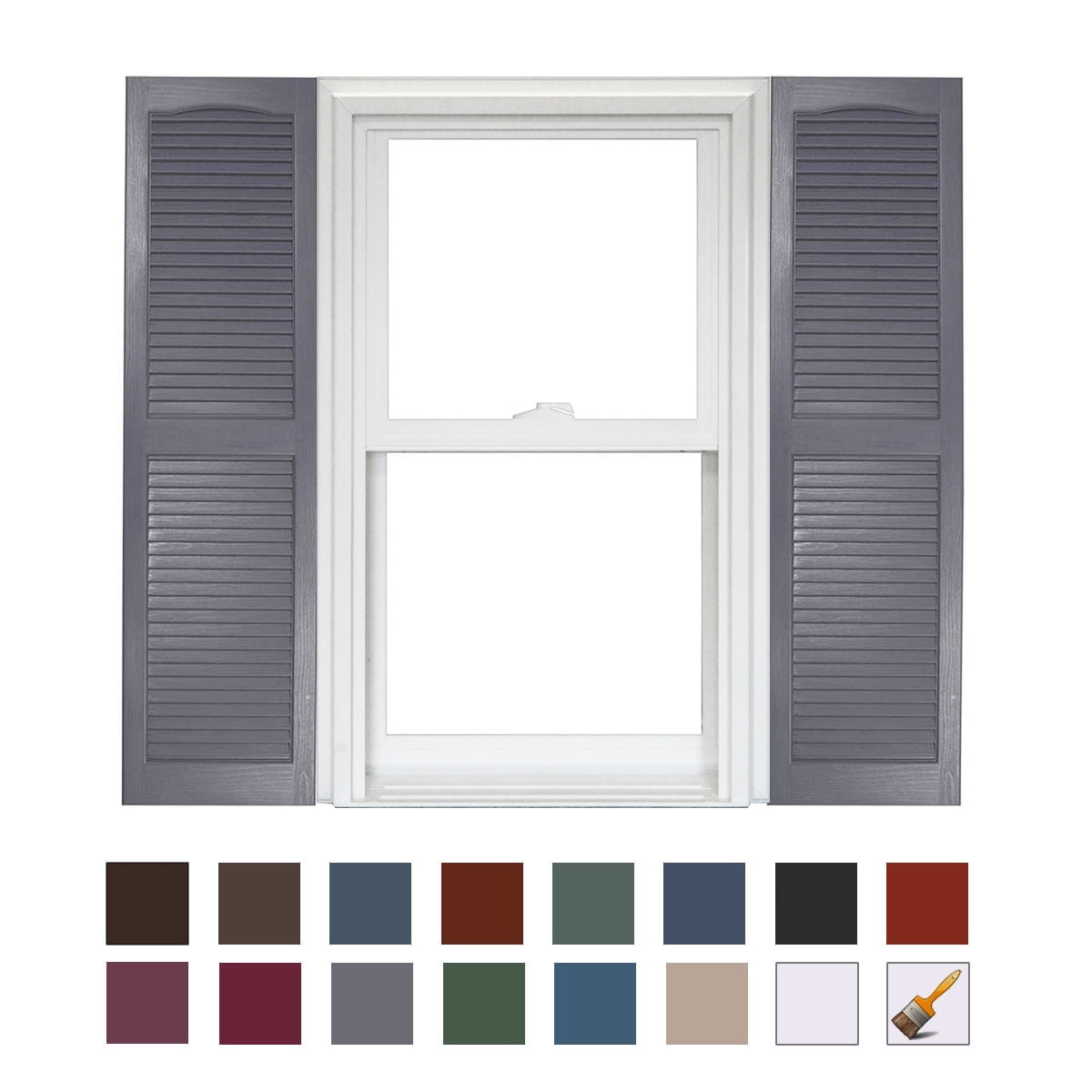 Homeside Open Louver Vinyl Shutters (1 Pair) In Stock Now - Walmart.com