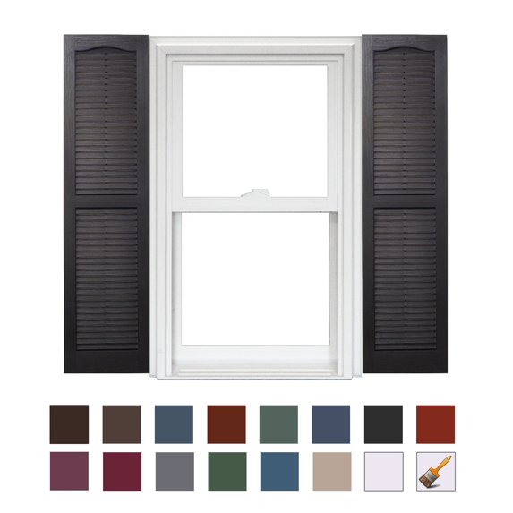 Homeside Open Louver Vinyl Shutters (1 Pair) - Walmart.com