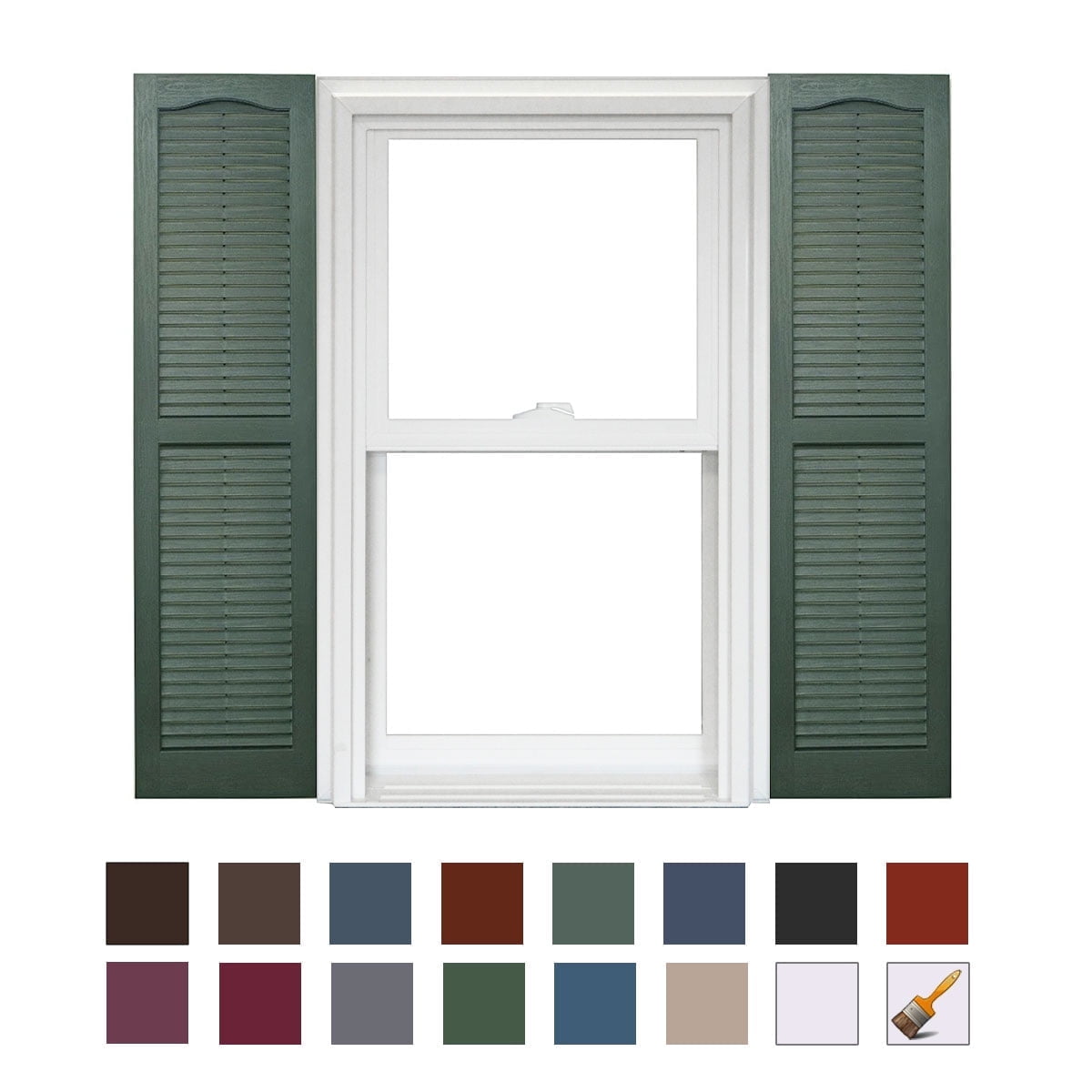 Homeside Open Louver Vinyl Shutters (1 Pair) - Walmart.com