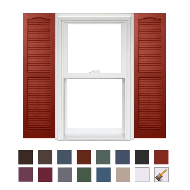Homeside Open Louver Vinyl Shutters (1 Pair) In Stock Now - Walmart.com