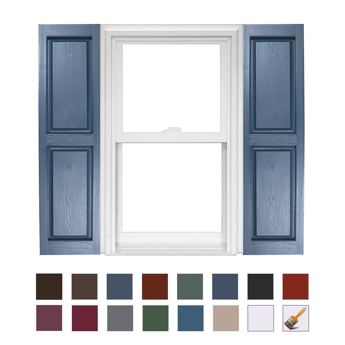 Homeside Raised Panel Vinyl Shutters (1 Pair) In Stock Now - Walmart.com