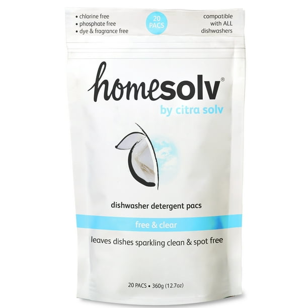 Citra Solv Homesolv Concentrate Dishwasher Detergent Pacs, Non-scented ...