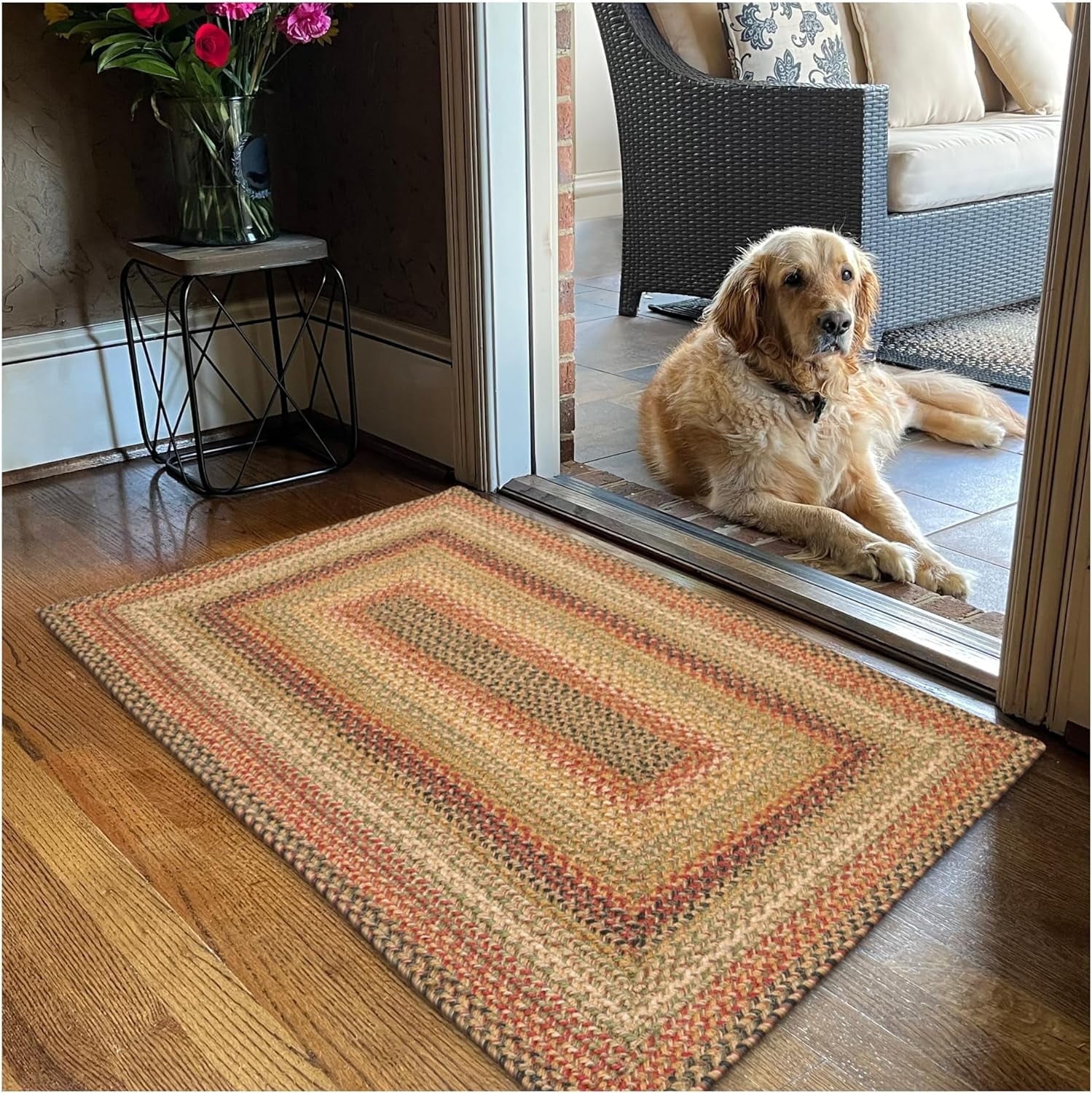 Homespice 20x30 Multi Color Rect. Braided Rug. Kingston Multi Color and ...