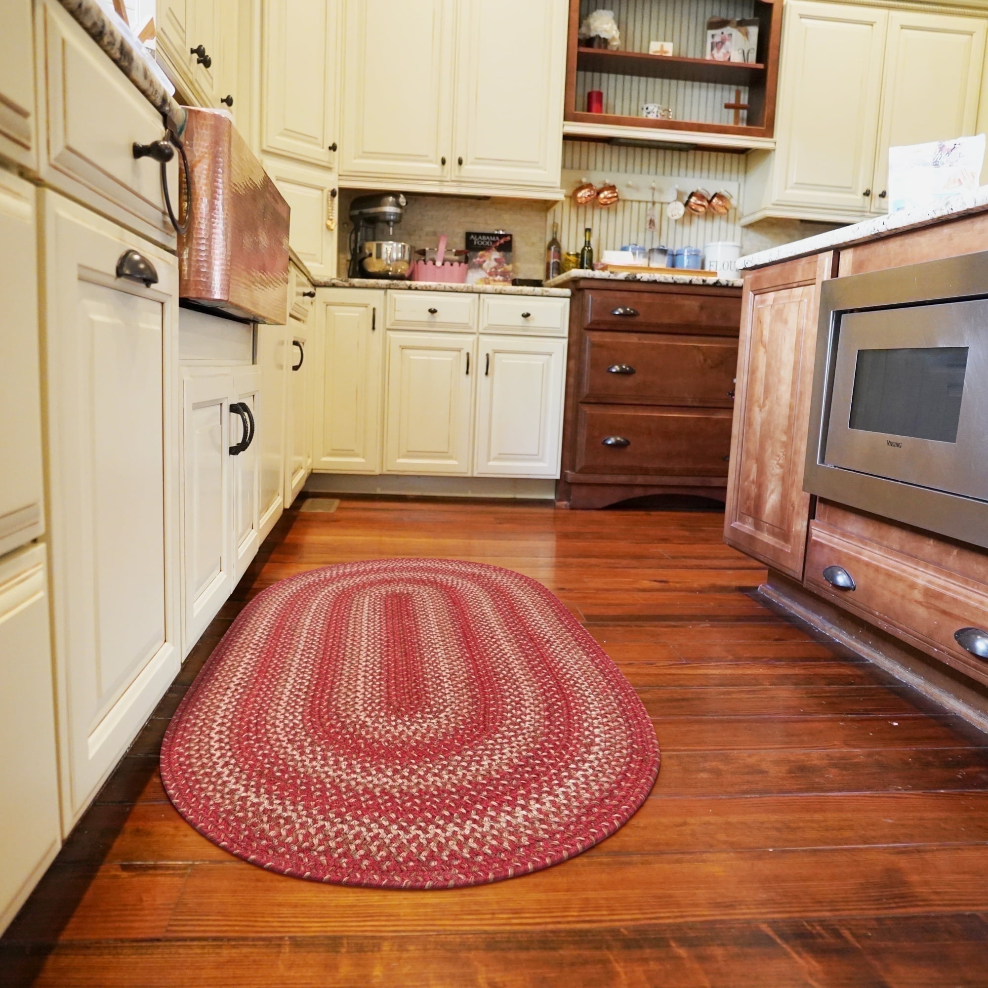 Homespice 27x45 Red Oval Braided Rug. Apple Pie Red Jute Oval Rug. Uses ...