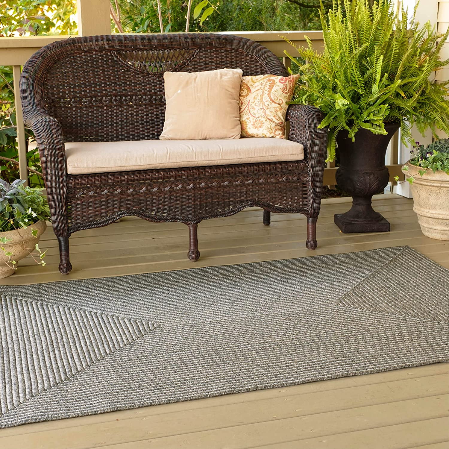 Homespice Ash 20x30" Gray Braided Doormat, Washable Rug, Kitchen Rug ...