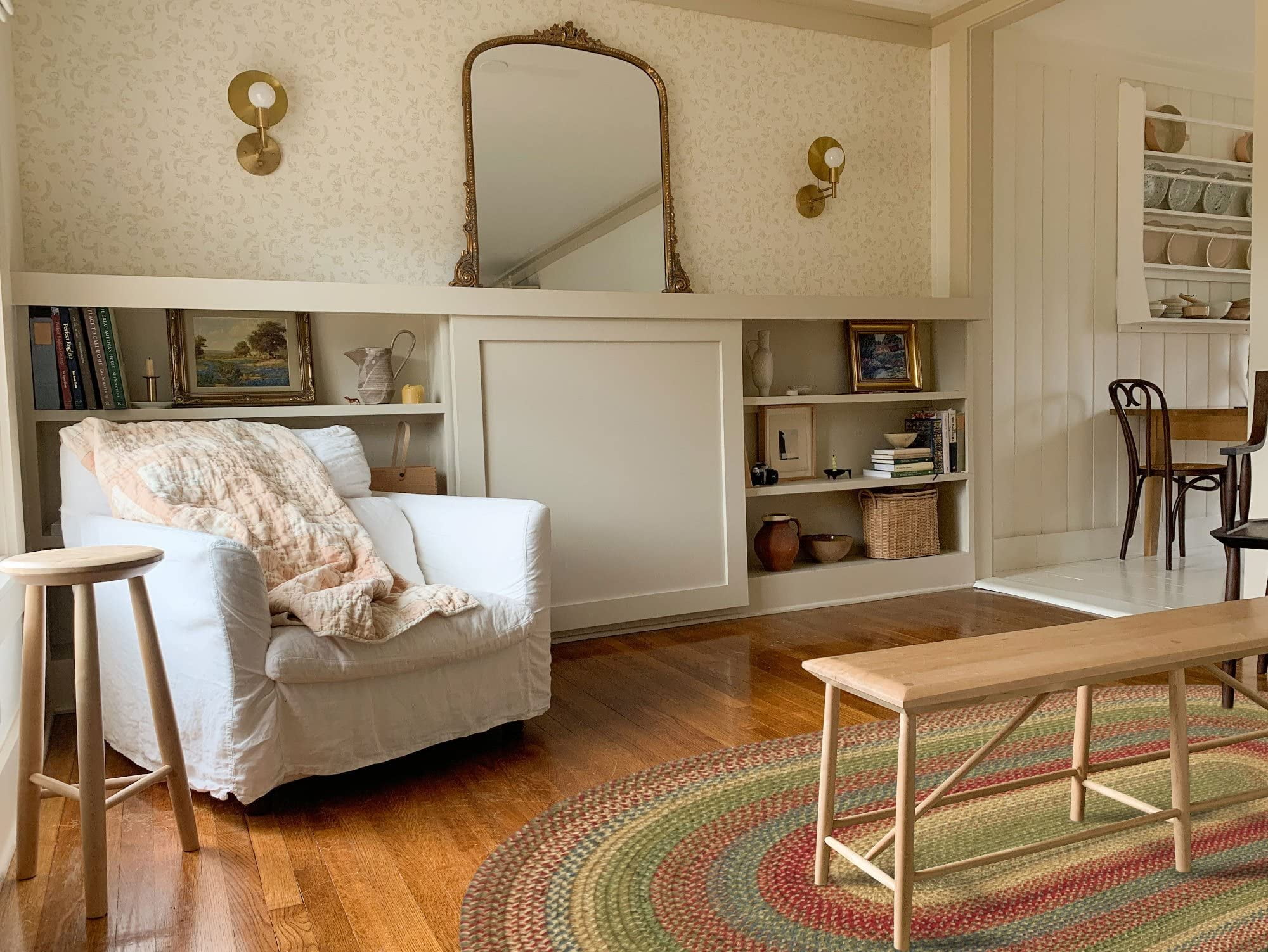 Homespice Azalea 8' x 10' Oval Beige Braided Rug Classic, Primitive ...