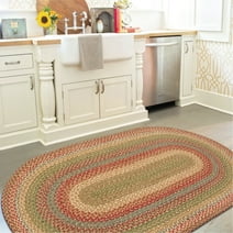 Homespice Pinecone Green Braided Runner Rug 22x72" Jute Rug for ...