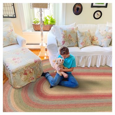 Homespice Flint Hill Country Braided Rugs 6x9' Perfect Dark Gray Rustic ...