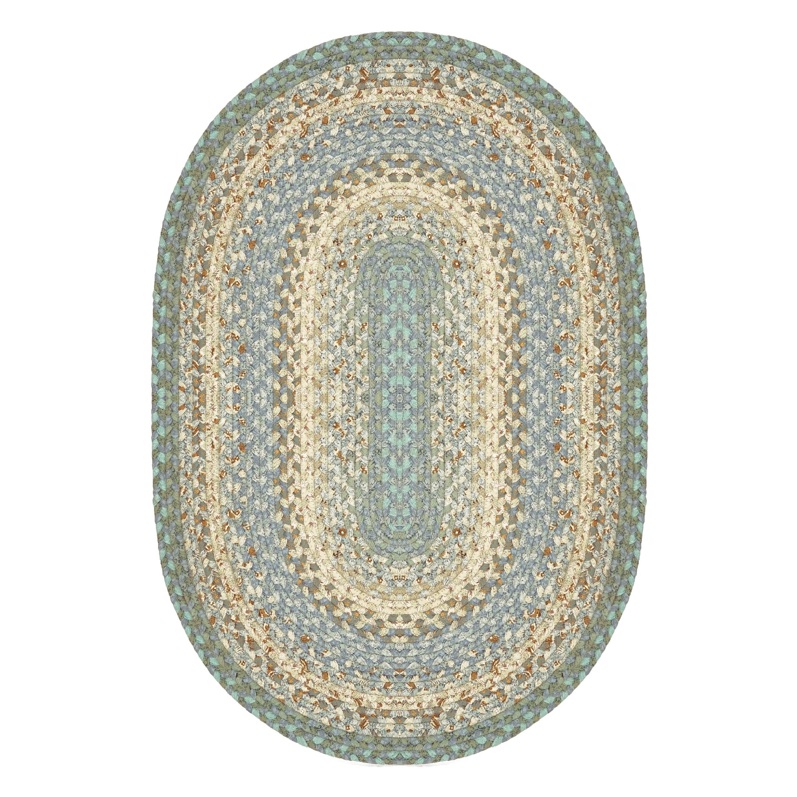 Homespice - Baja Blue Luxury Braided Rugs, a Luxury Blue and Yellow ...