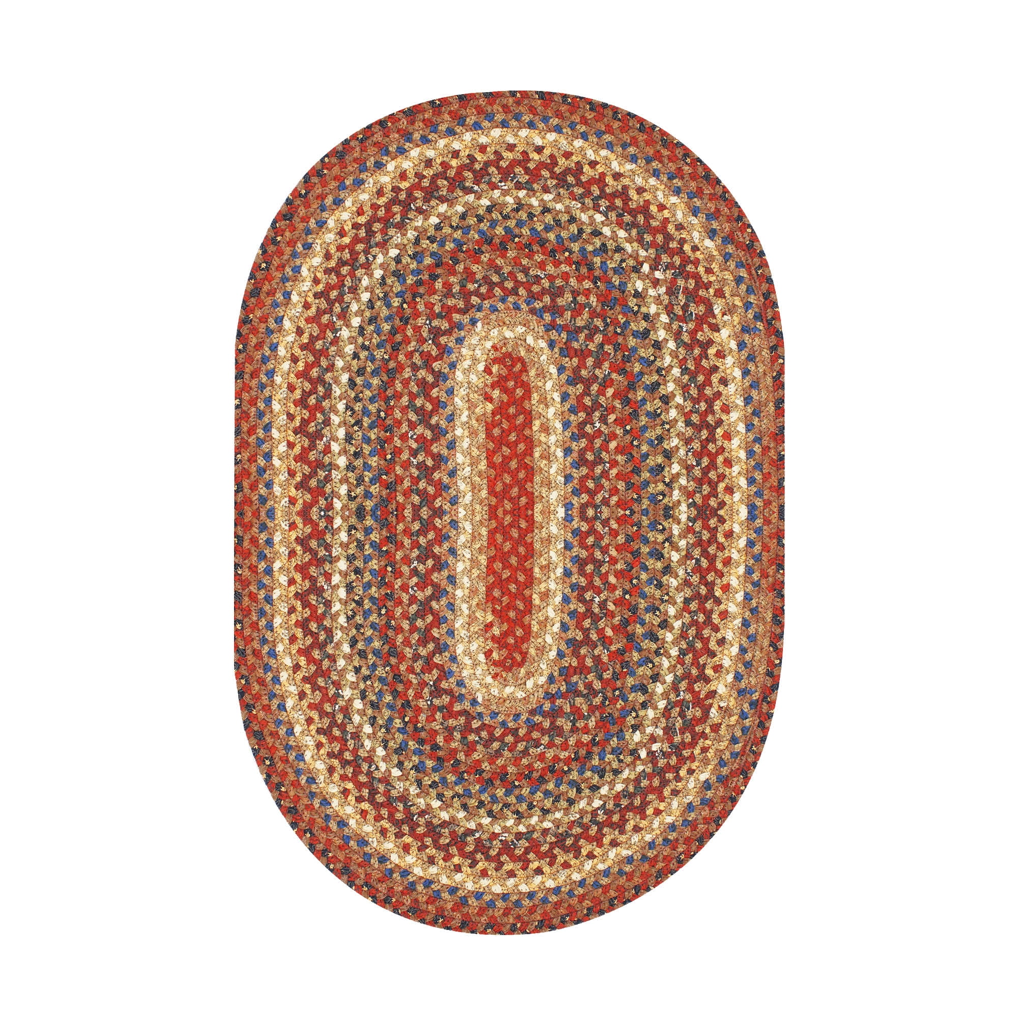Homespice Biscotti Reversible Brown Cotton Rug 20" x 30" Oval Braided ...