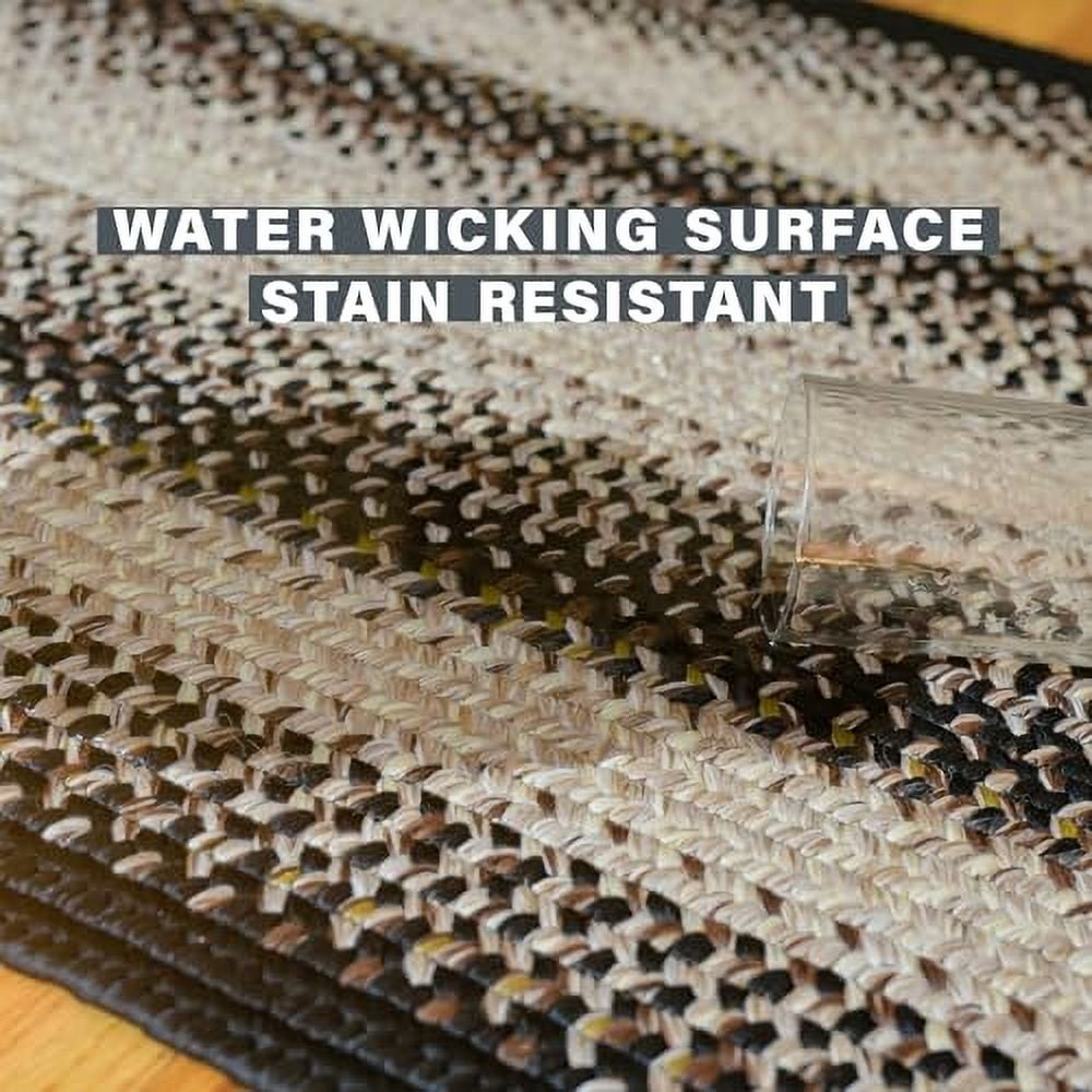 Homespice Black Mist Oval Braided Rug, Ideal as a Stain Resistant Rug ...