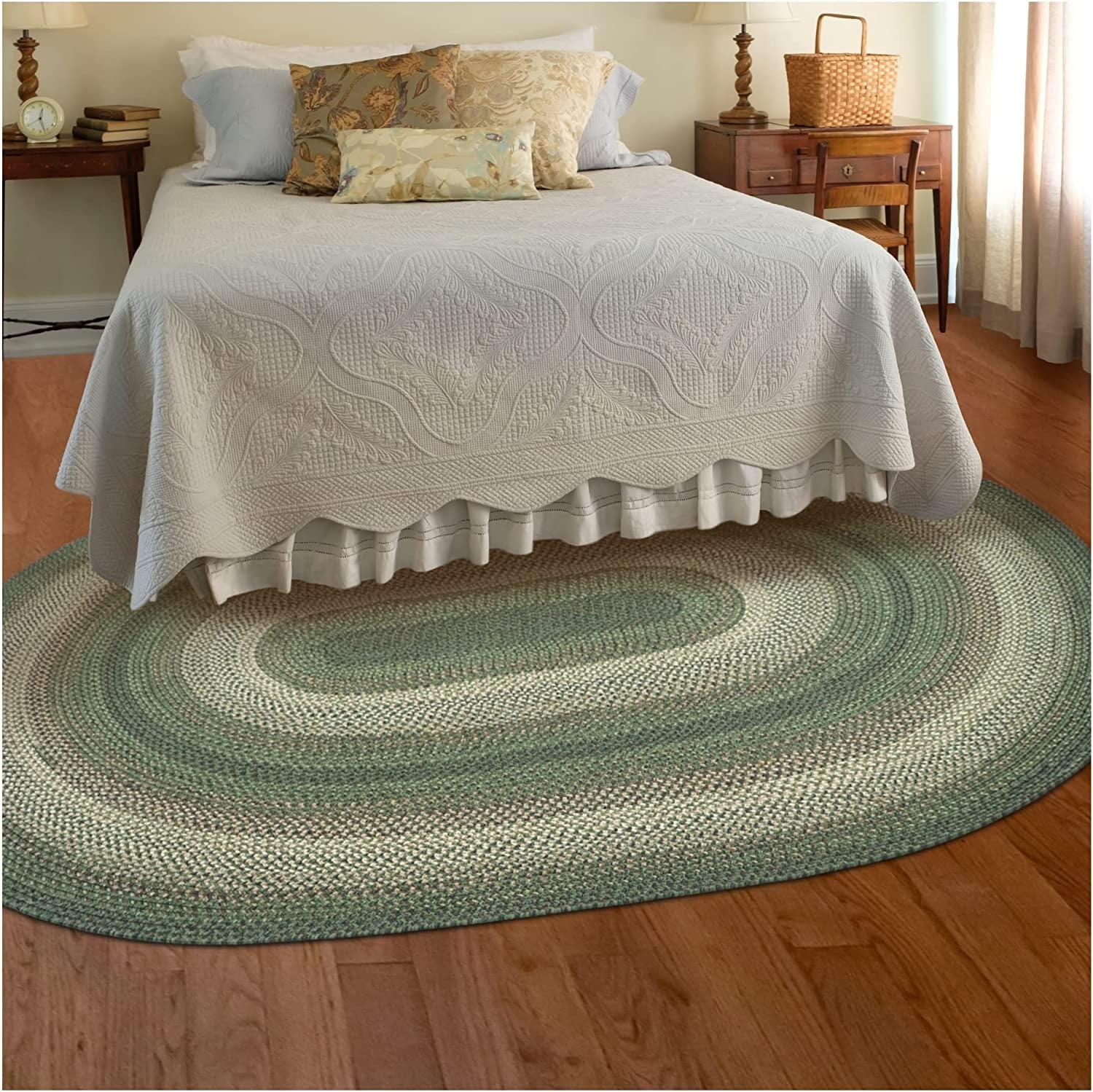 Homespice Cedar Ridge 8x10' Olive Green Rug, Indoor/Outdoor Patio Area ...