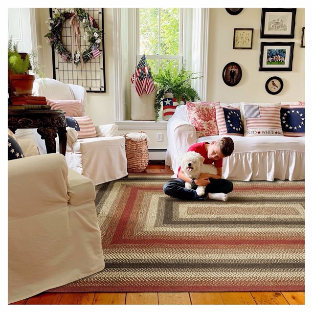 Homespice Chester Red Braided Rug 4x6' Rectangular Country Style Rugs ...