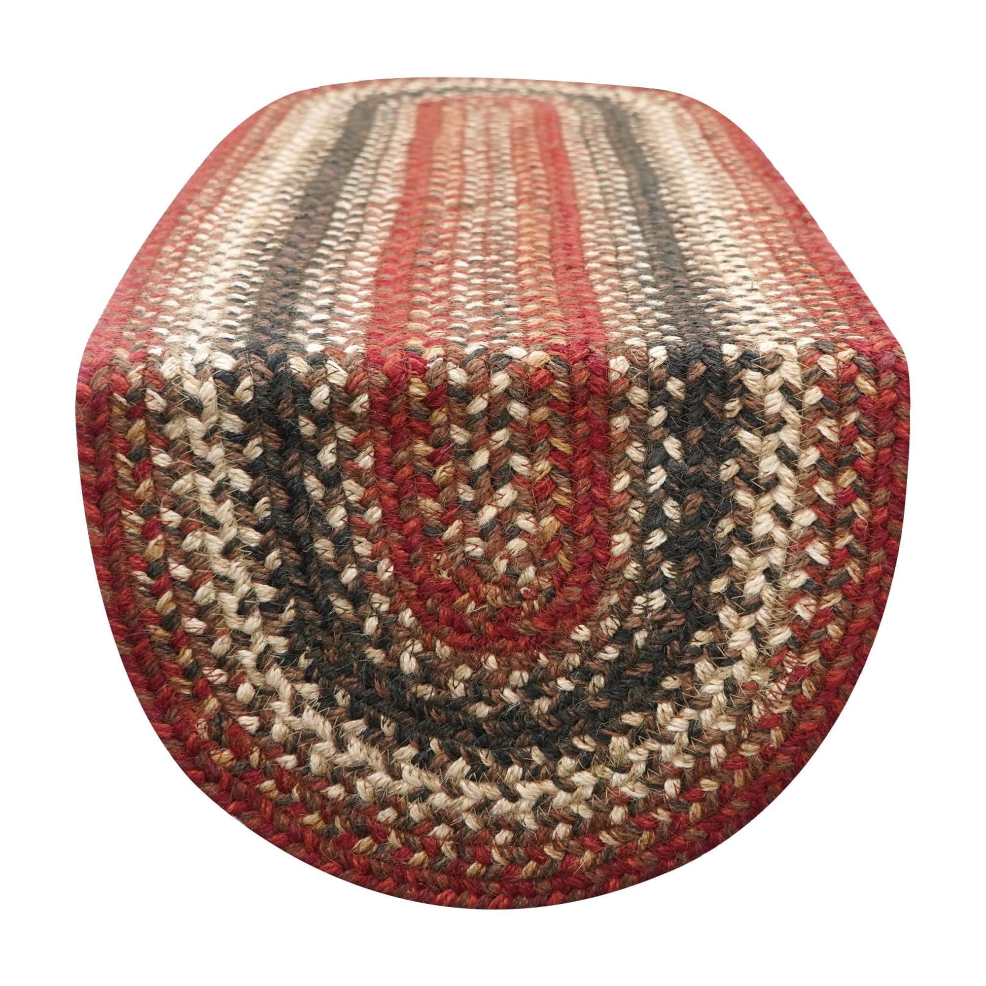 Homespice - Chester Thick Table Runner, an Oval Hand Braided Runner of ...