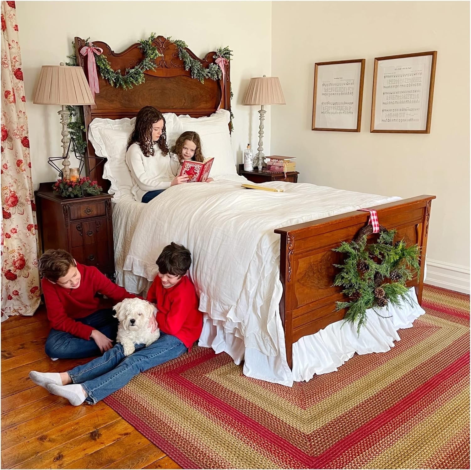 Homespice Cider Barn Red 8x10' Rectangular Braided Rug - Perfect for ...