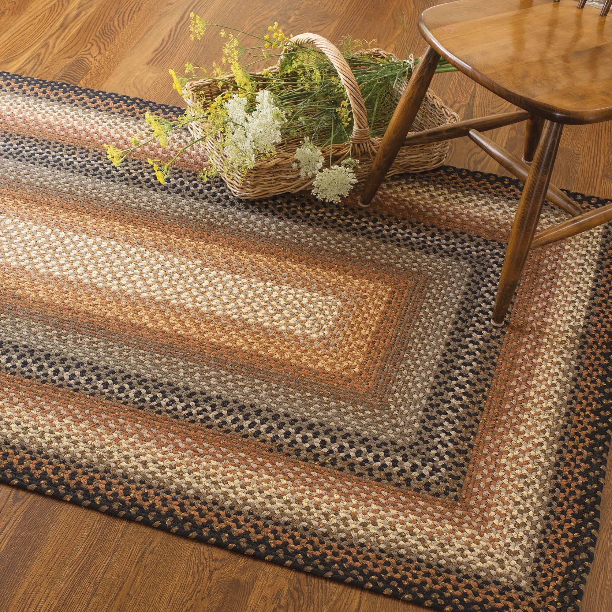 Homespice - Cocoa Bean Braided Rugs, a Luxury Chocolate Brown Area Rug ...