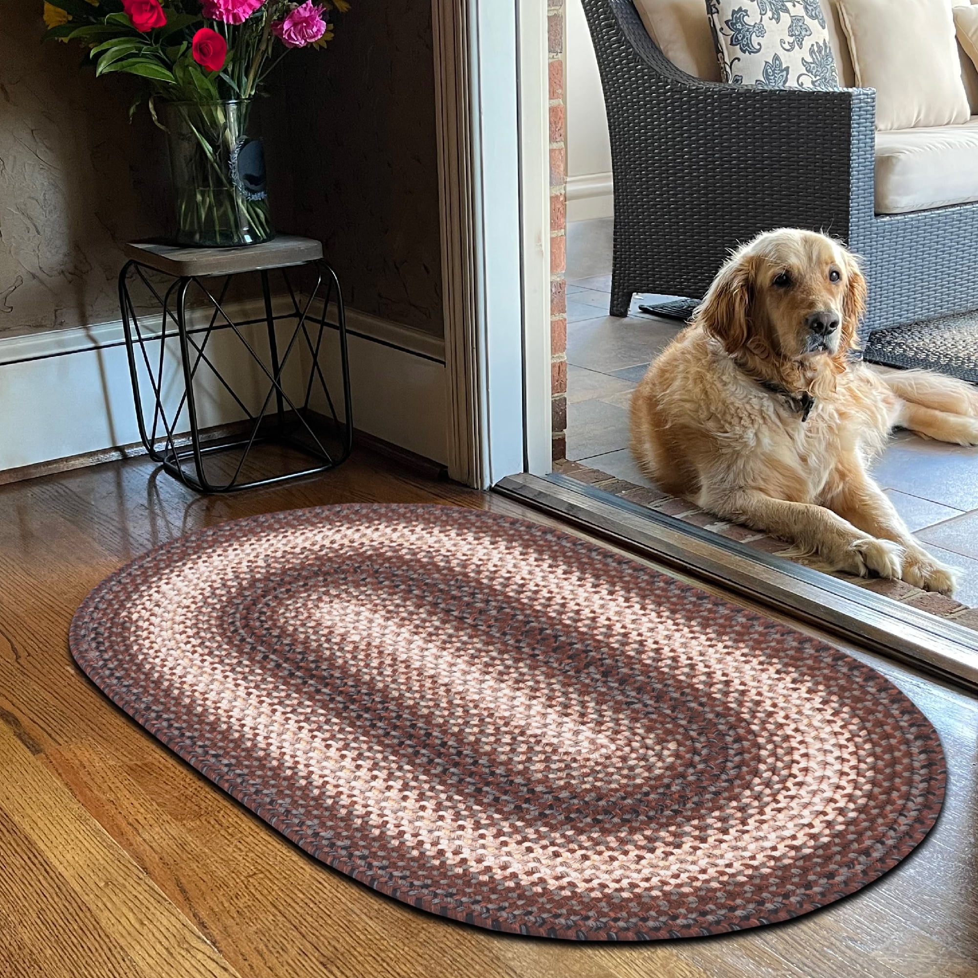 Homespice Driftwood Dark Brown Oval Braided Rug 27x45", The Perfect ...