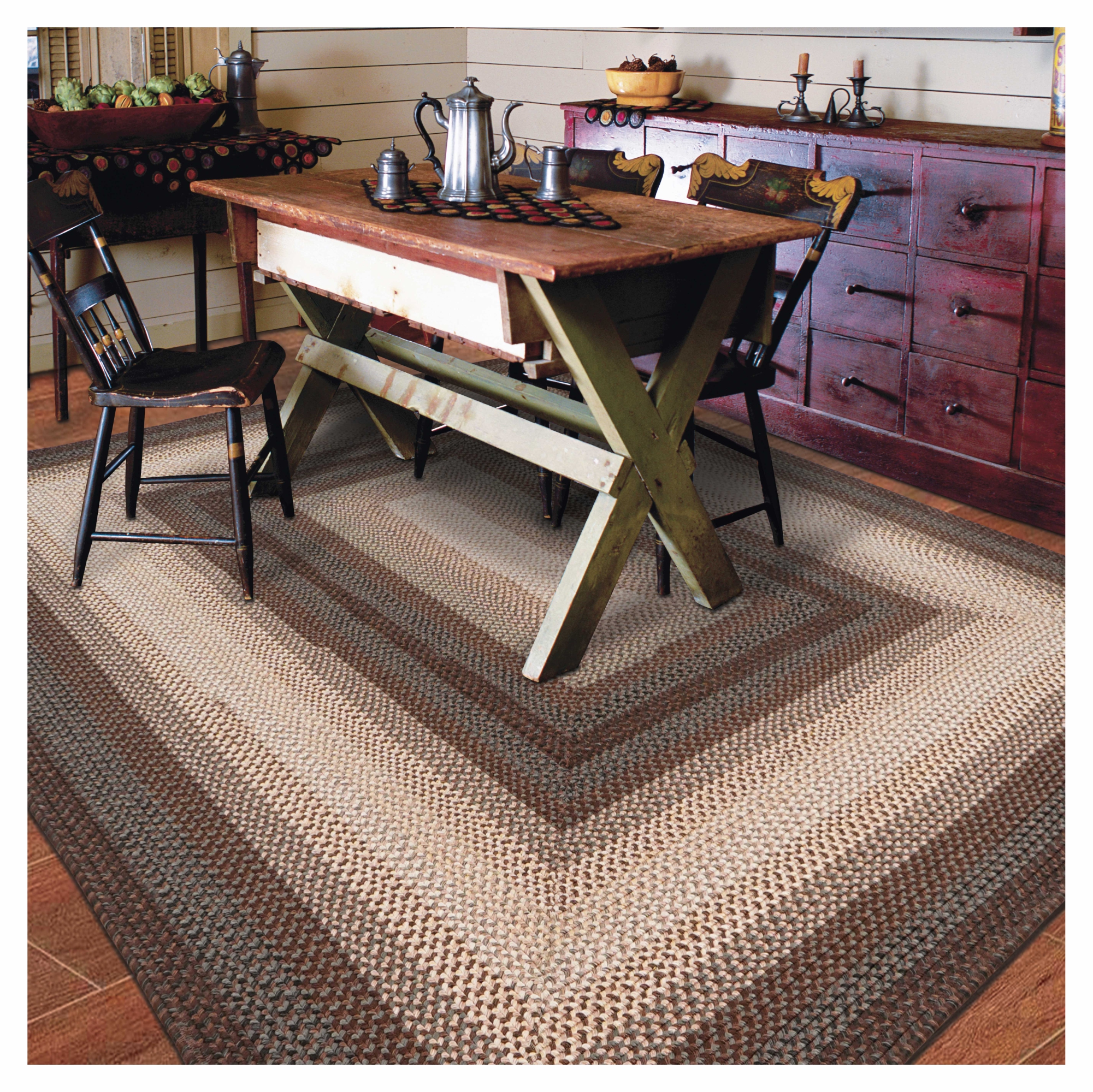 Homespice Driftwood Large Indoor Outdoor Braided Rugs and Country Style ...