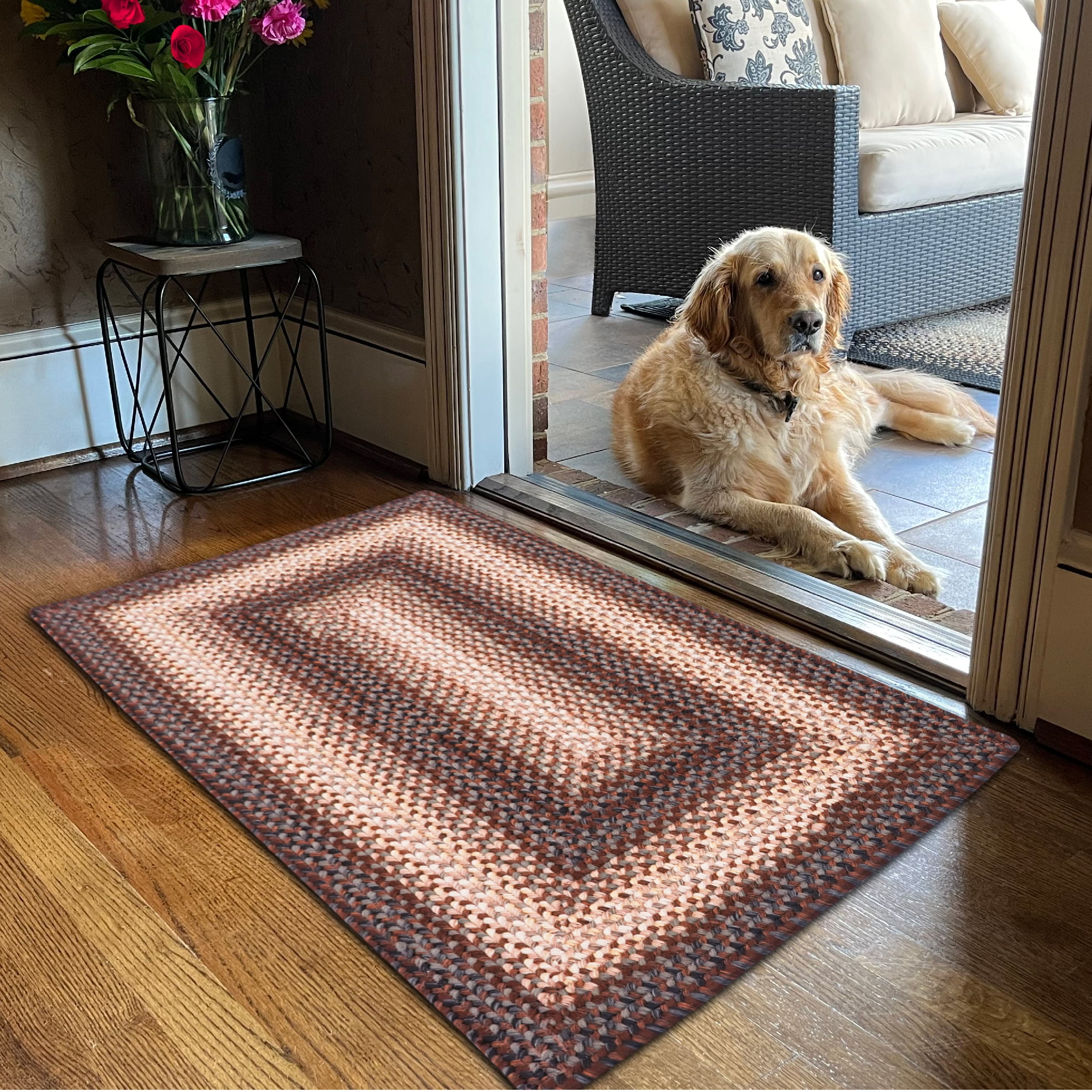 Homespice Driftwood Small Braided Rugs and Rustic Entry Mat 20x30, The ...