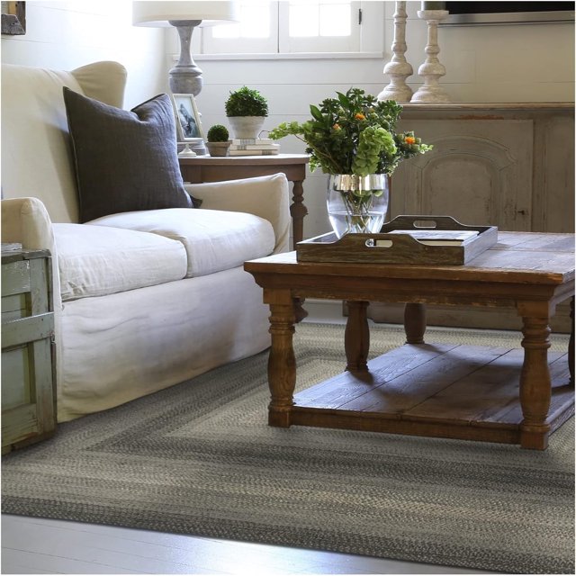 Homespice Flint Hill Country Braided Rugs 6x9' Perfect Dark Gray Rustic ...
