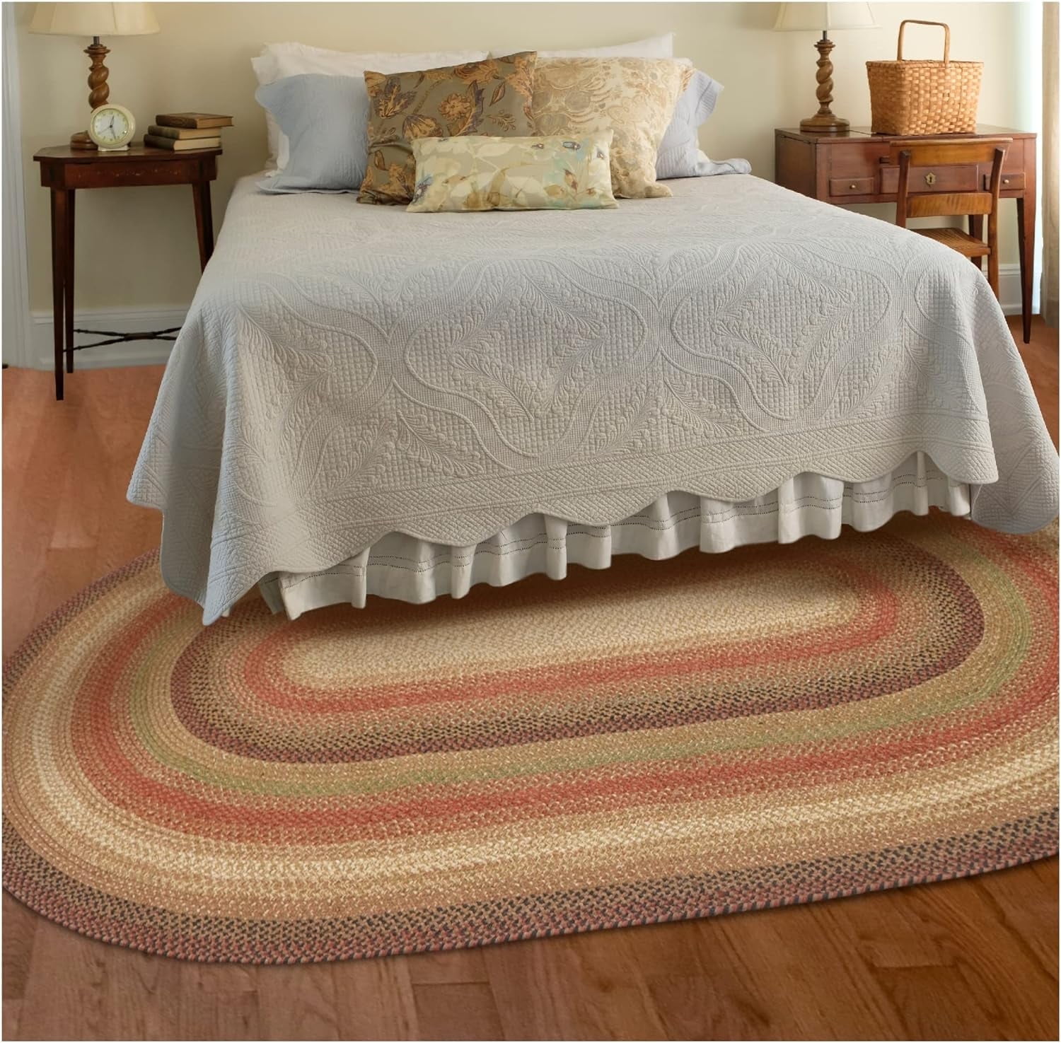 Homespice Gingerbread Jute Brown Braided Rugs 5x8' Oval for Living Room ...