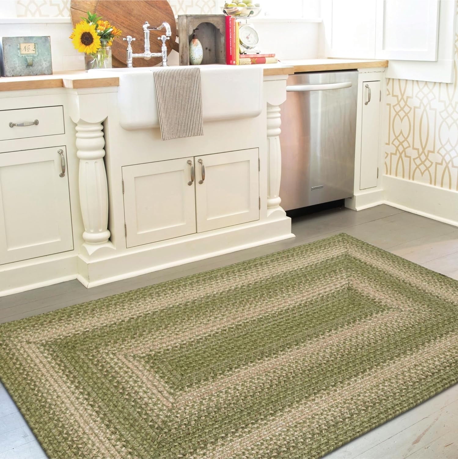 Homespice Grassland Jute Braided Area Rug, 22 x 72 Rectangular Hall ...