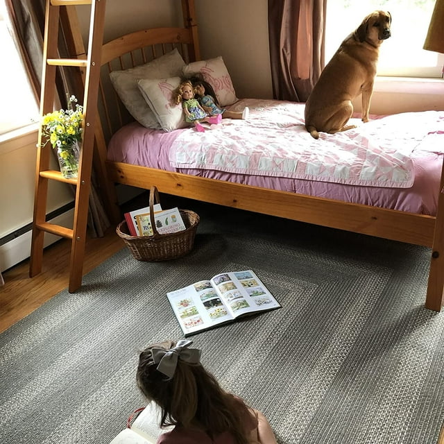 Homespice Gray Cloud 4x6' Braided Rugs for Large Indoor Entry Rug and ...