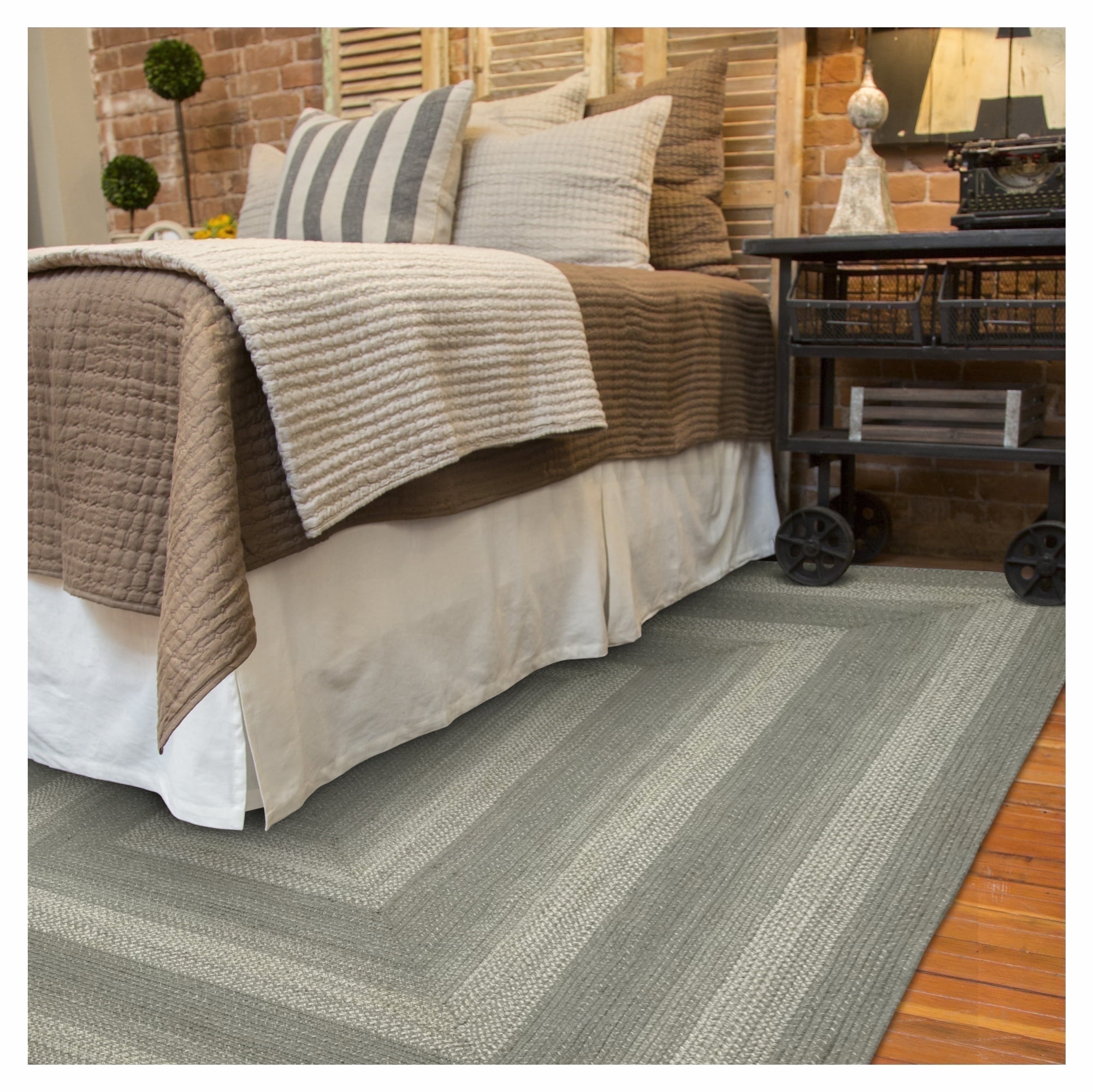 Homespice Gray Cloud 4x6' Braided Rugs for Large Indoor Entry Rug and ...