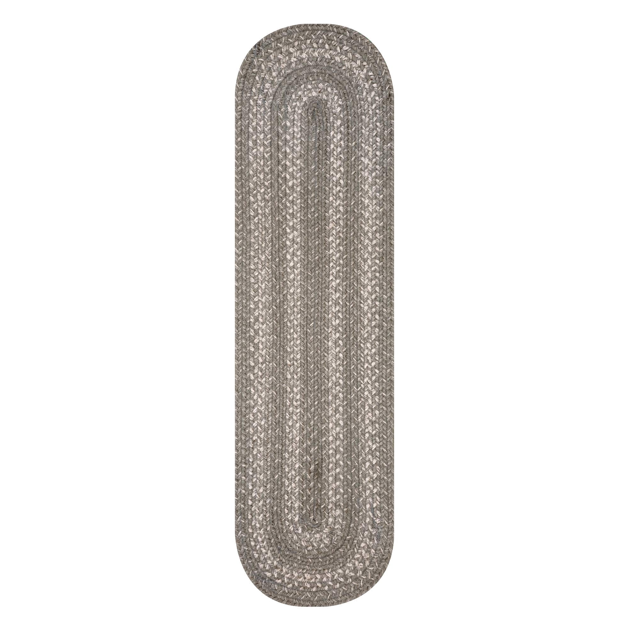 Homespice - Grey Cloud Oval Table Runner, a Handmade Braided Runner of ...