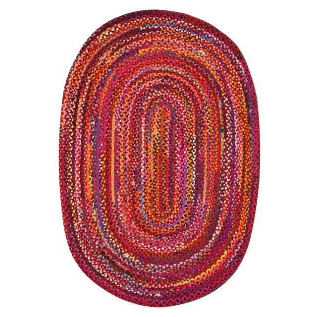 Homespice Chindi Handmade Oval Braided Rug 6x9' Made from Colorful ...