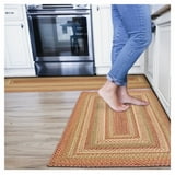 Homespice Harvest Jute 2x3' Brown Braided Rug, Entryway Rug, Kitchen ...