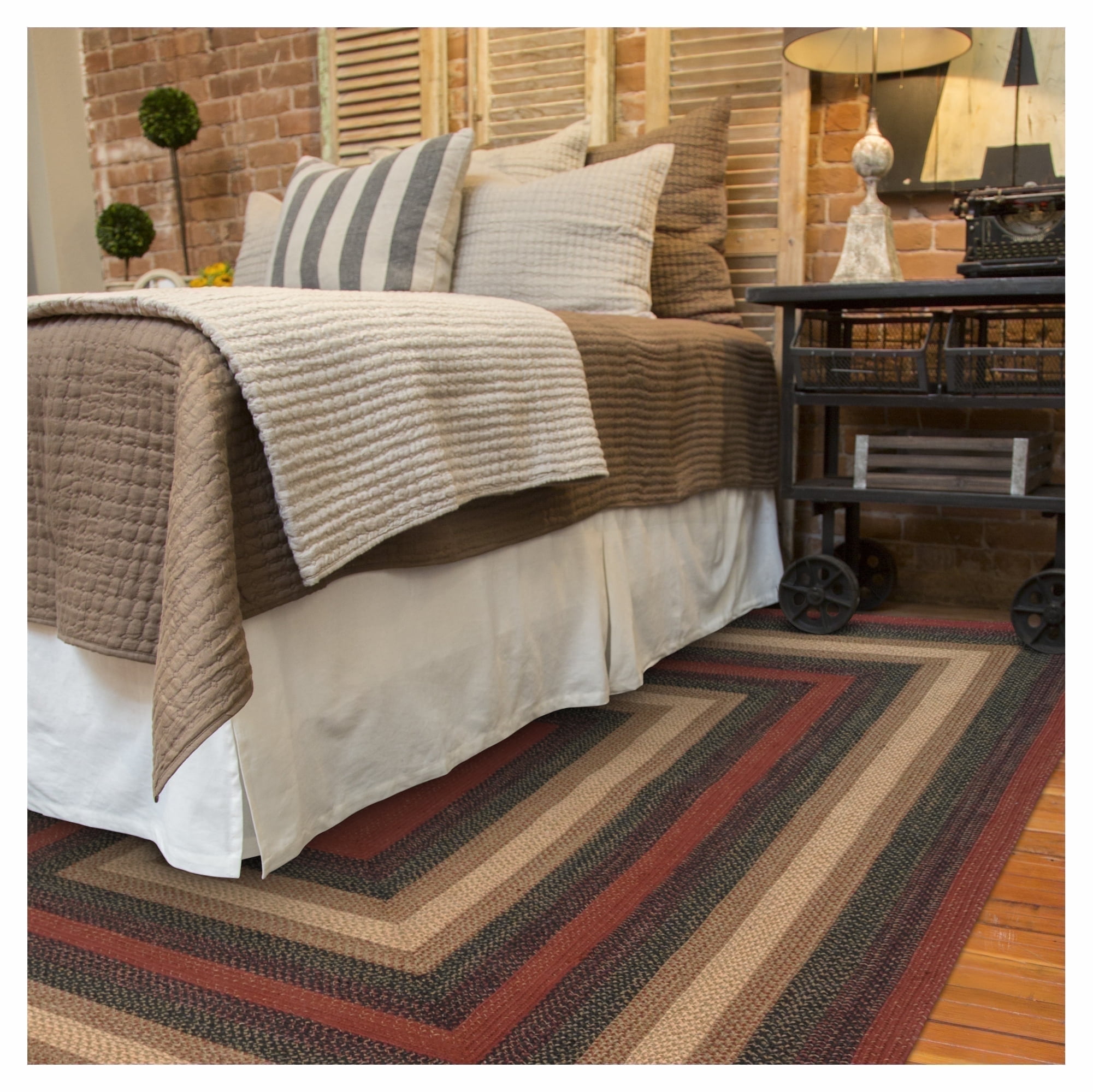 Homespice Highland Braided Area Rug 6x9' - Rustic Rugs for Dining Room ...