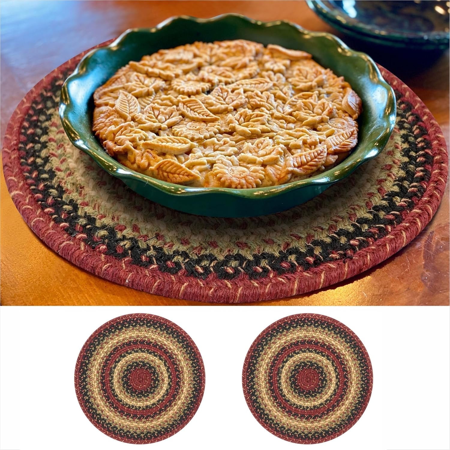 Highland Pot Holders Trivets 15" (Pack of 2) Jute Trivet Mat for Hot ...