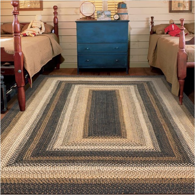Homespice Kilimanjaro Jute Black Braided Area Rug 4x6' for Living Room ...