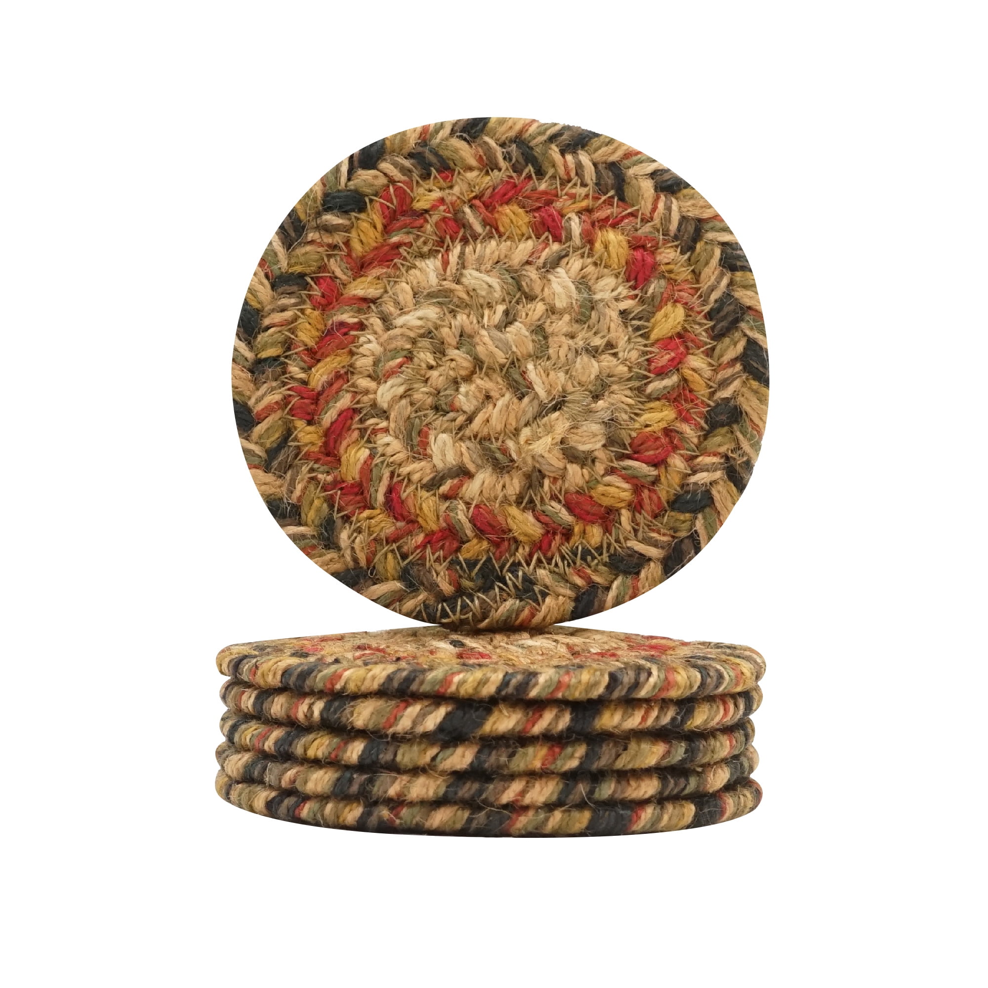 Homespice Kingston 4" ( Set of 6 ) Tan Coaster Primitive Handmade Woven ...