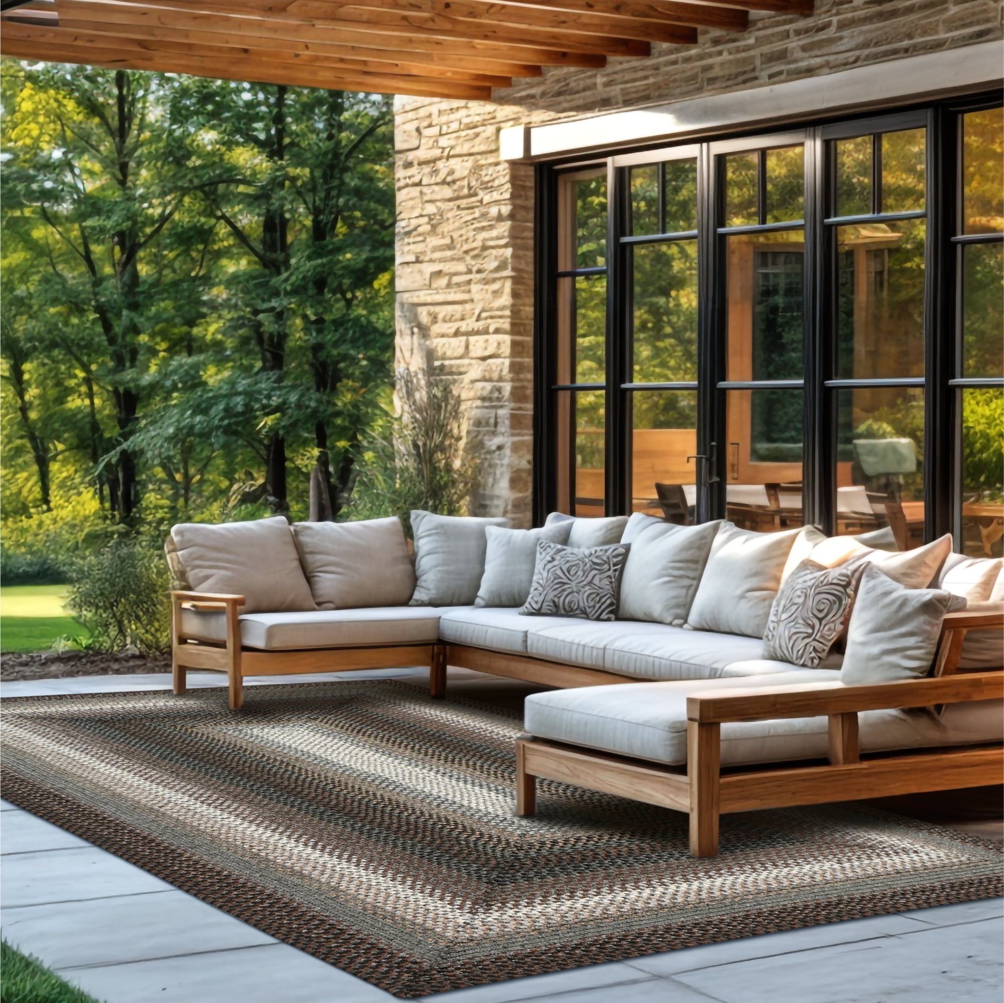 Homespice Midnight Moon Washable 6x9' Rug for Living Room, Bedroom Rug ...