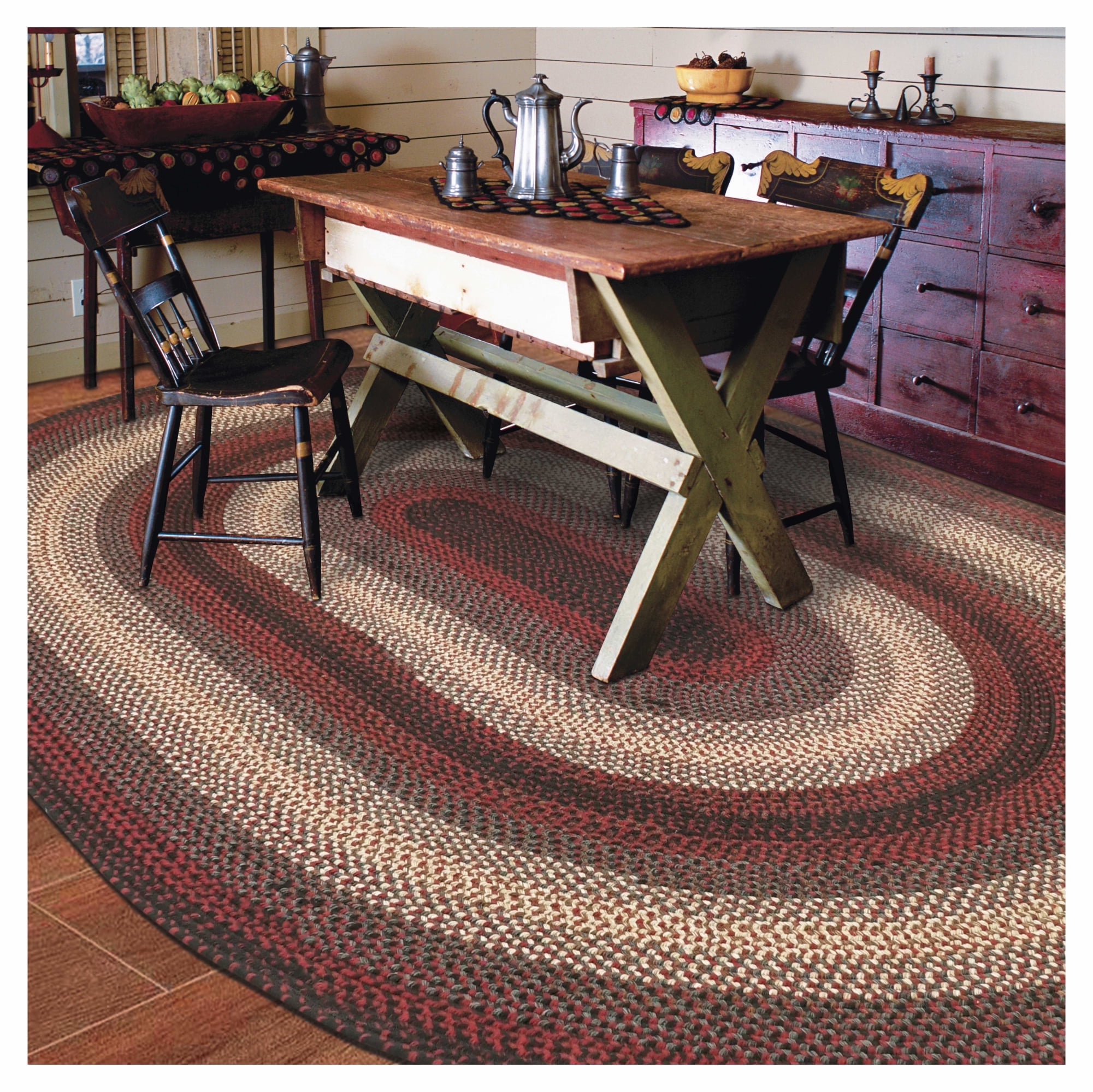 Homespice Montgomery Washable 5x8' Oval Braided Rug For Living Room ...