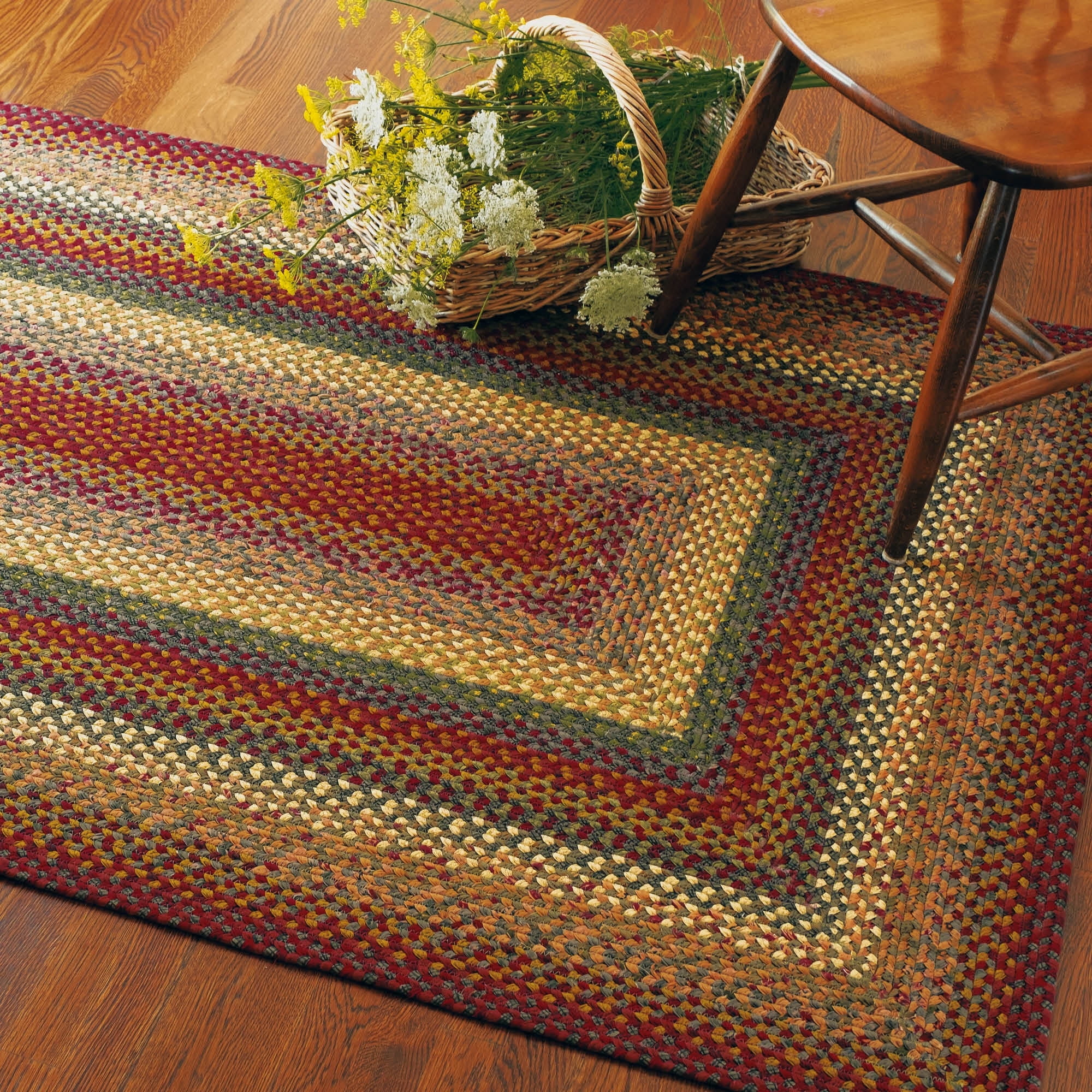 Homespice - Neverland Multicolor Braided Area Rug, Perfect as Deep Red ...