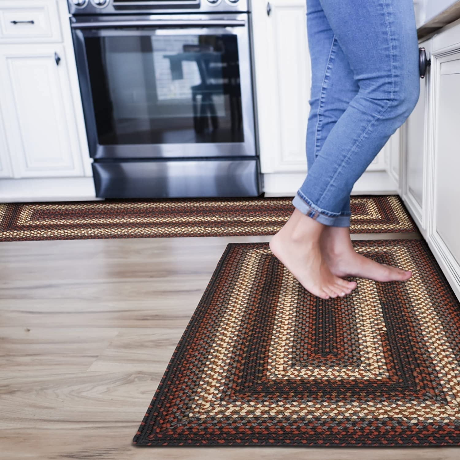 Homespice Montgomery 22x72" Primitive Black Braided Runner Rug ...