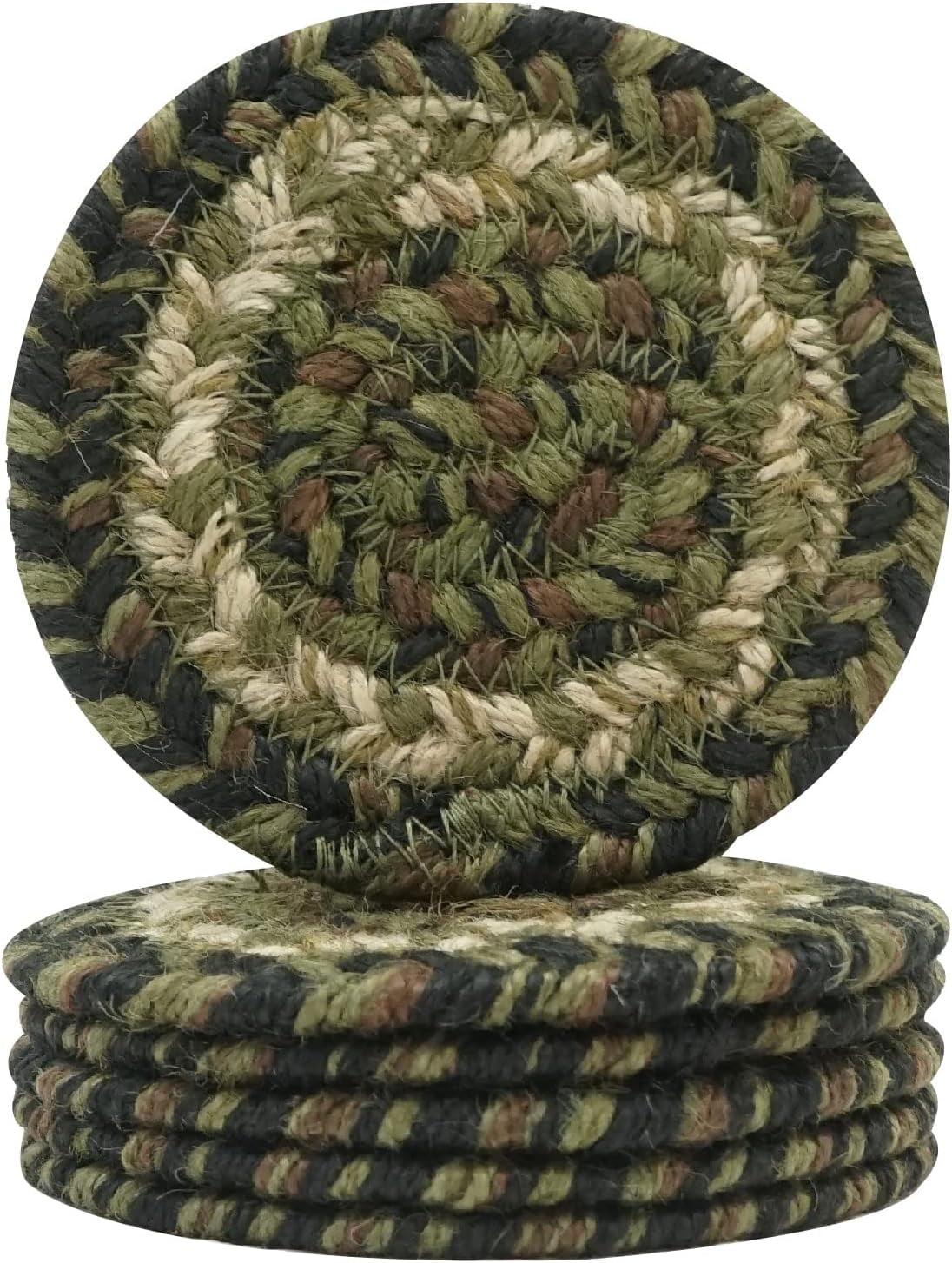 Homespice Pinecone 4" ( Set of 6 ) Green Coaster Primitive Handmade ...