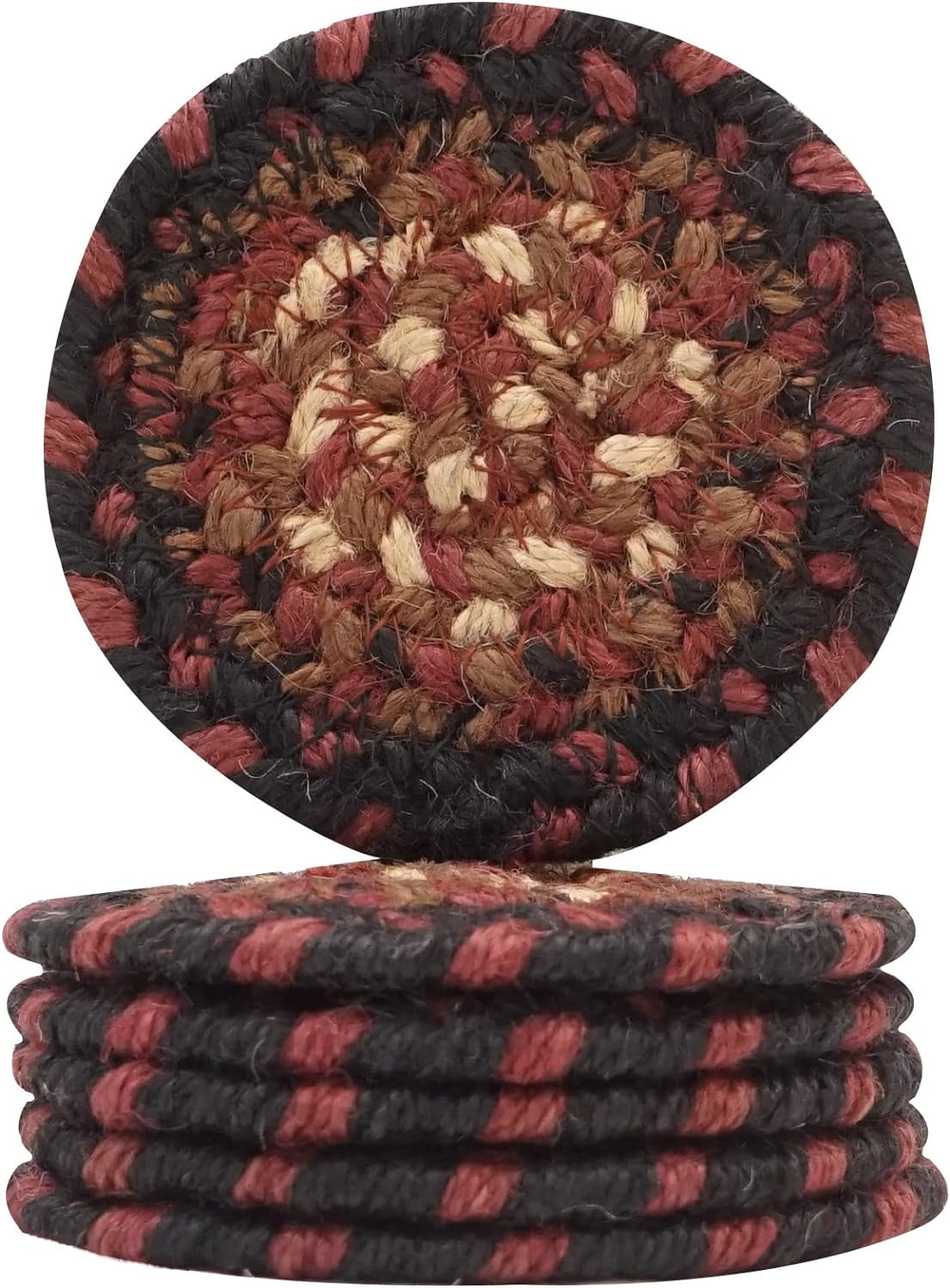 Homespice Prescott 4" ( Set of 6 ) Black Coaster Primitive Handmade ...