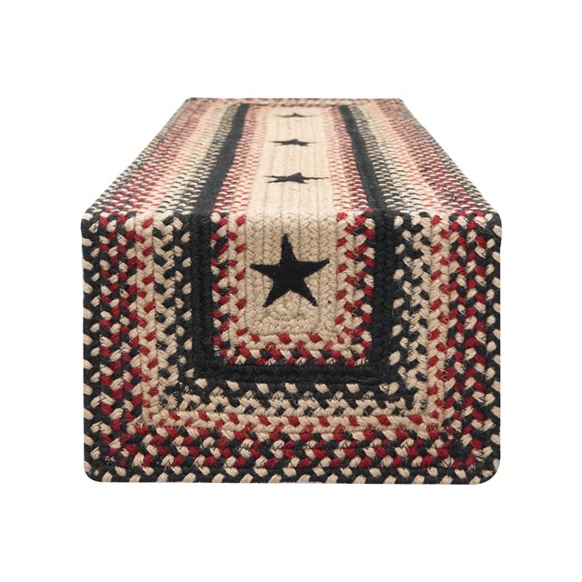 Homespice - Primitive Star Gloucester Jute Braided Table Runner, Ideal ...