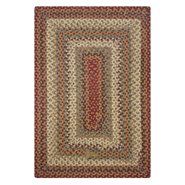 Homespice Pumpkin Pie Reversible Red Cotton Rug 27" x 45" Rect. Braided ...