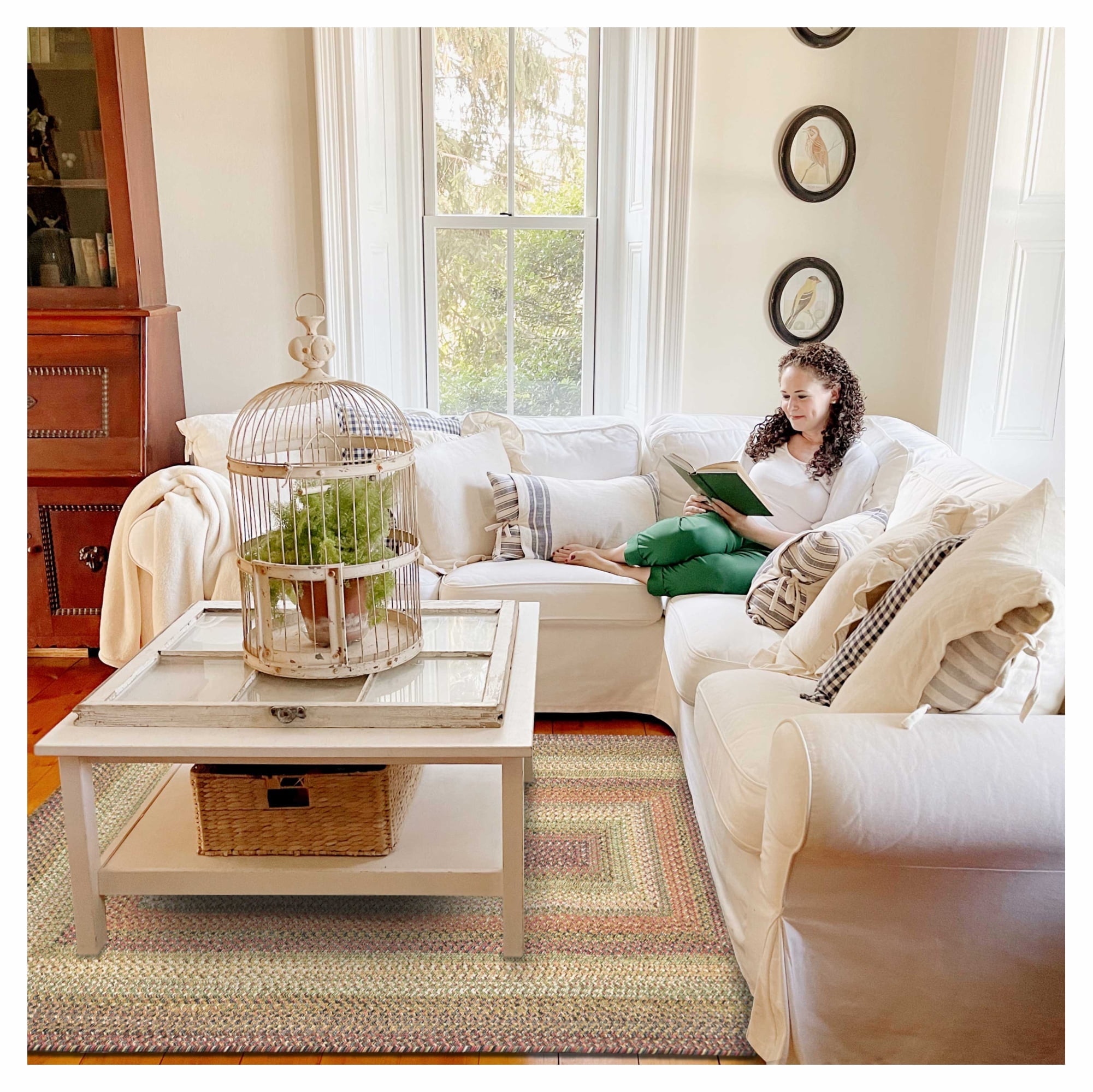 Homespice Rainforest Rectangular Braided Rugs and Rustic Area Rugs 4x6 ...