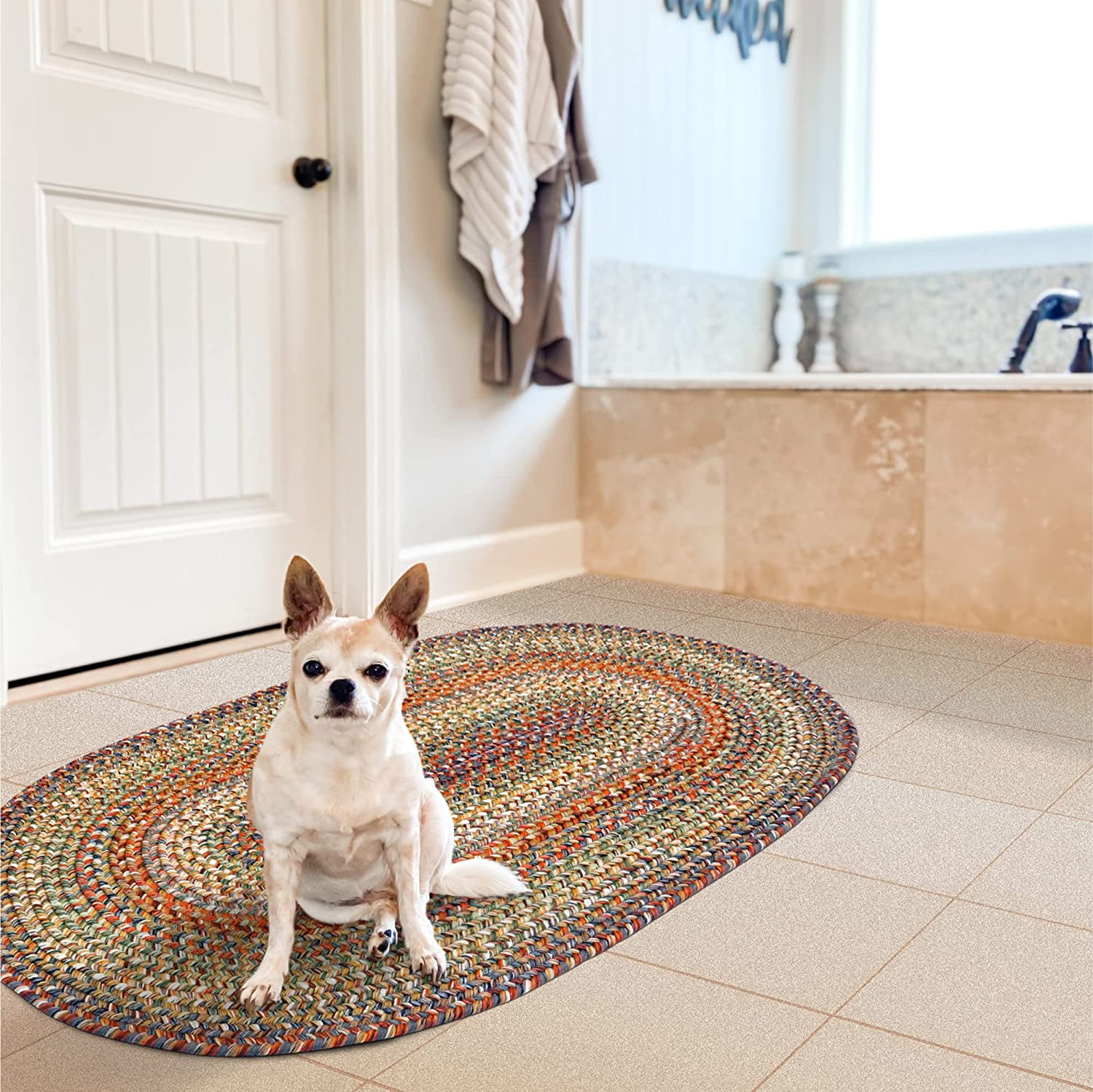 Homespice Rainforest Small Braided Rug and Oval American Country Decor ...