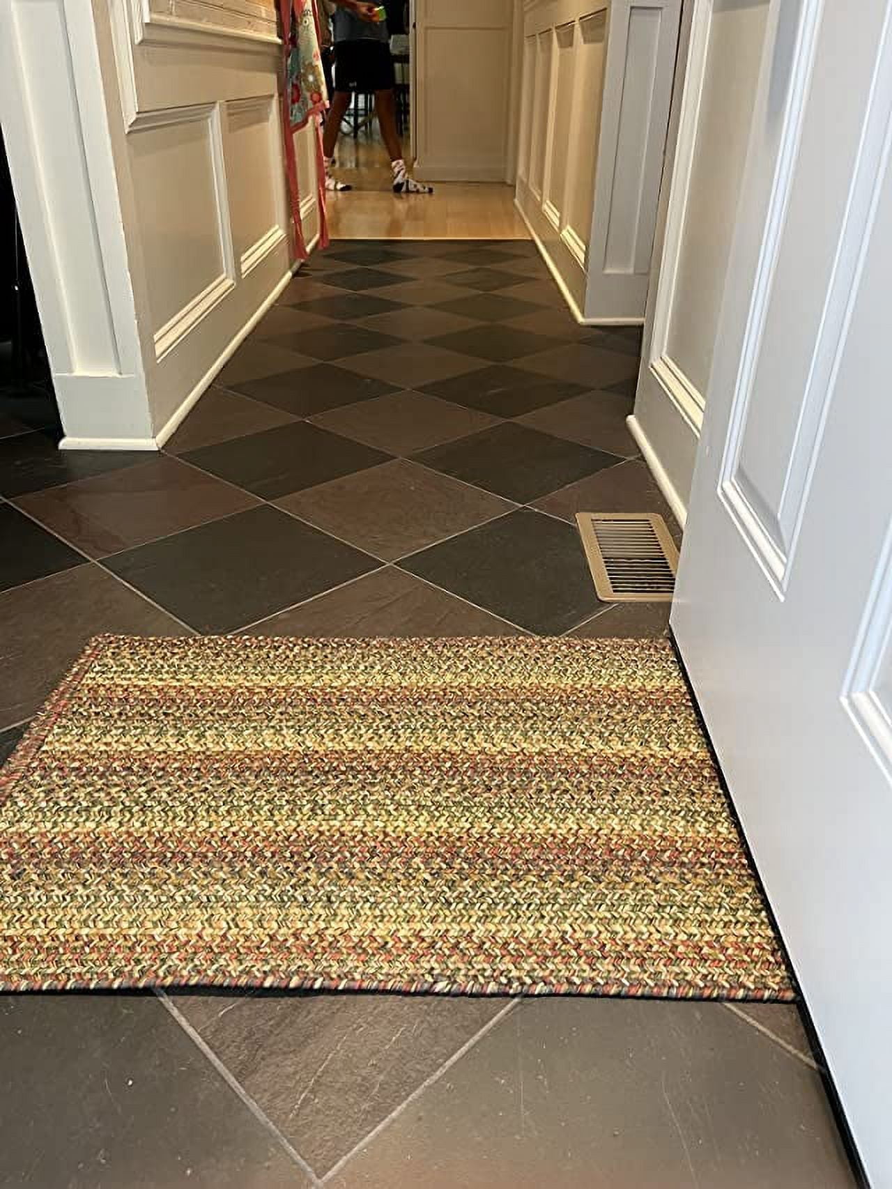 Homespice Sandy Ridge 20x30" Brown Braided Doormat, Washable Rug for ...