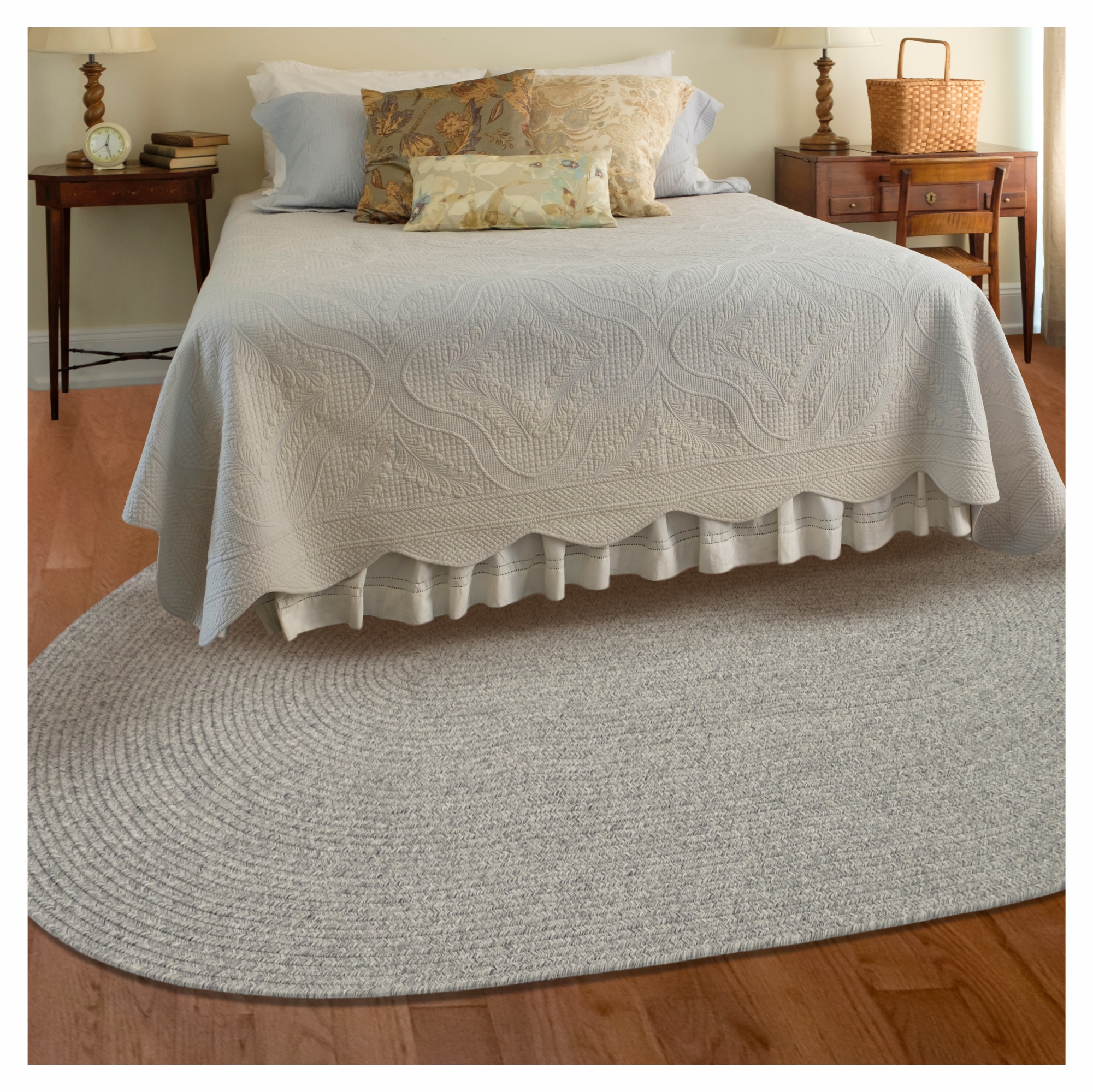 Homespice - Slate Light Oval Gray Rug, A Hand Braided Area Rug to Use ...