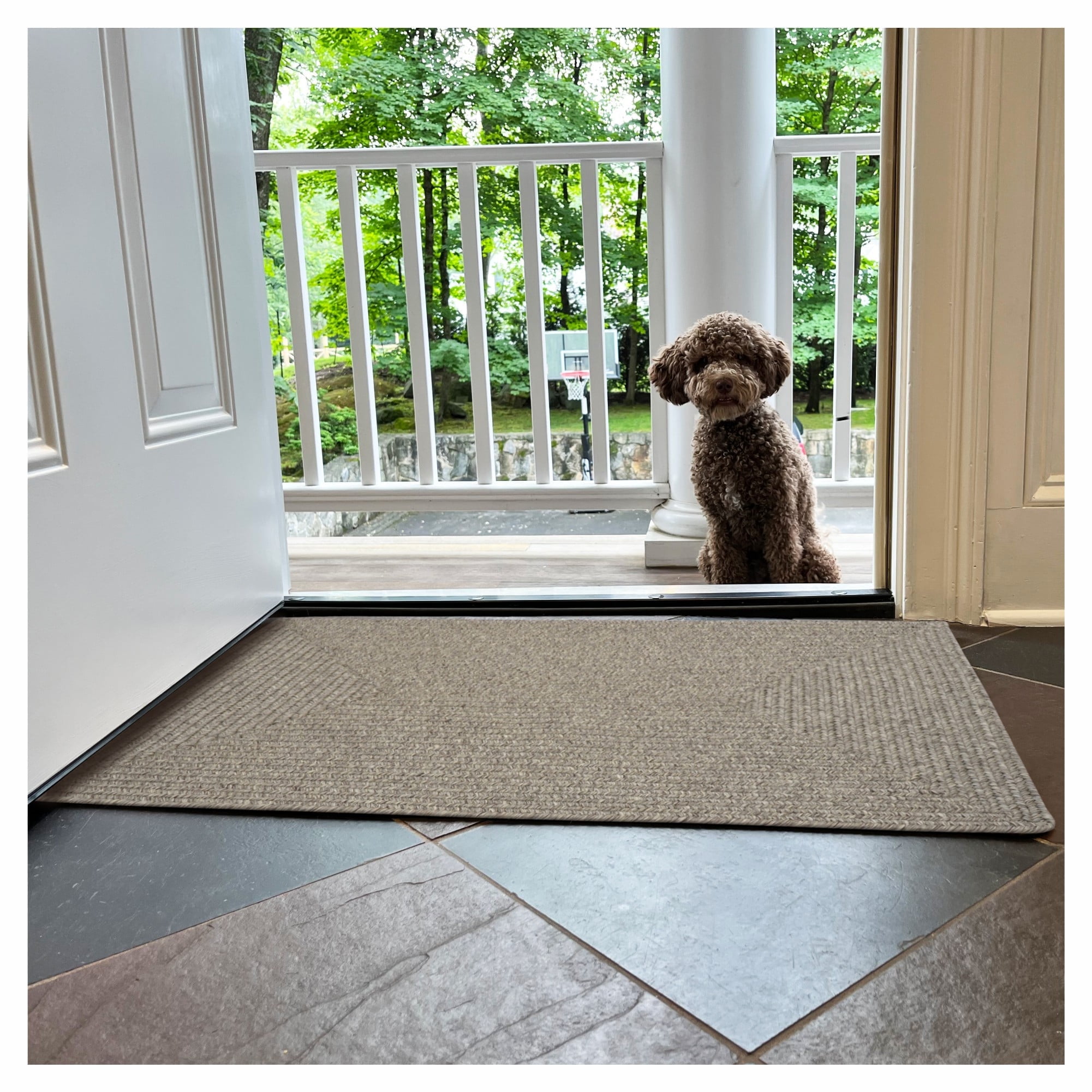 Homespice - Slate Solid Gray Rug, a Finely Braided High Traffic Rug to ...