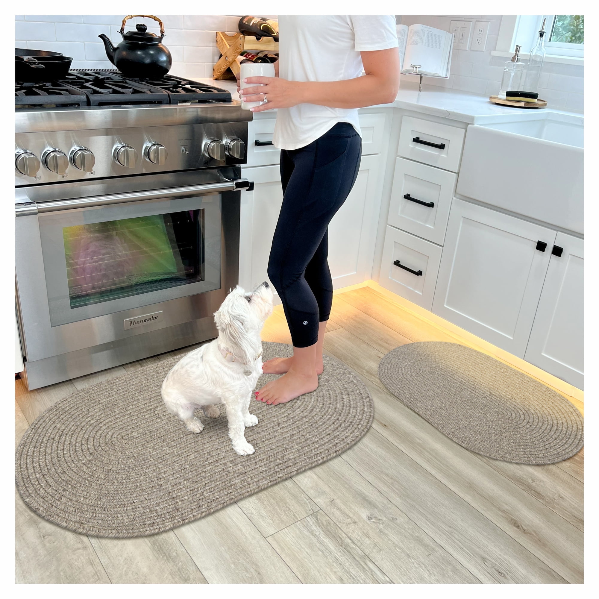 Homespice - Slate Solid Light Gray Rug, a Waterproof and Stain ...