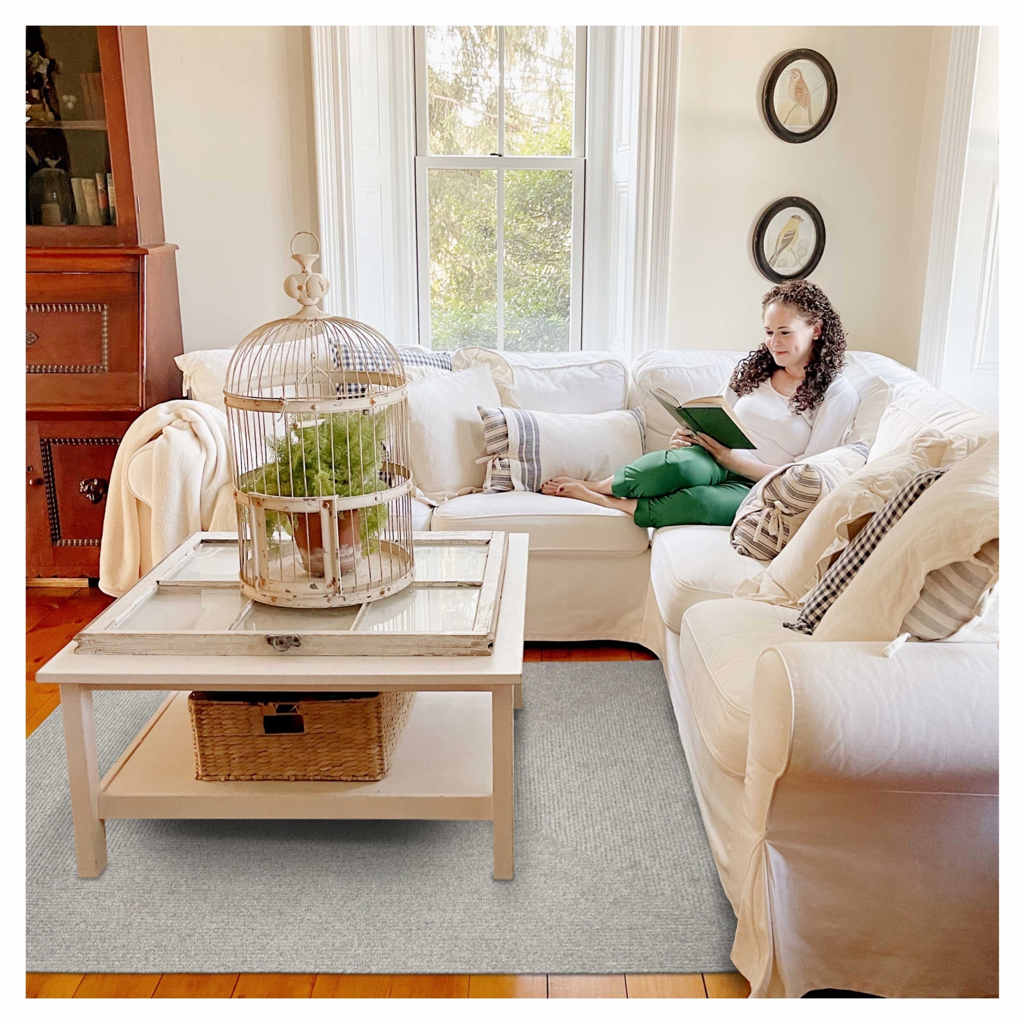 Homespice Slate Washable 6x9' Rug for Living Room, Bedroom Rug and ...